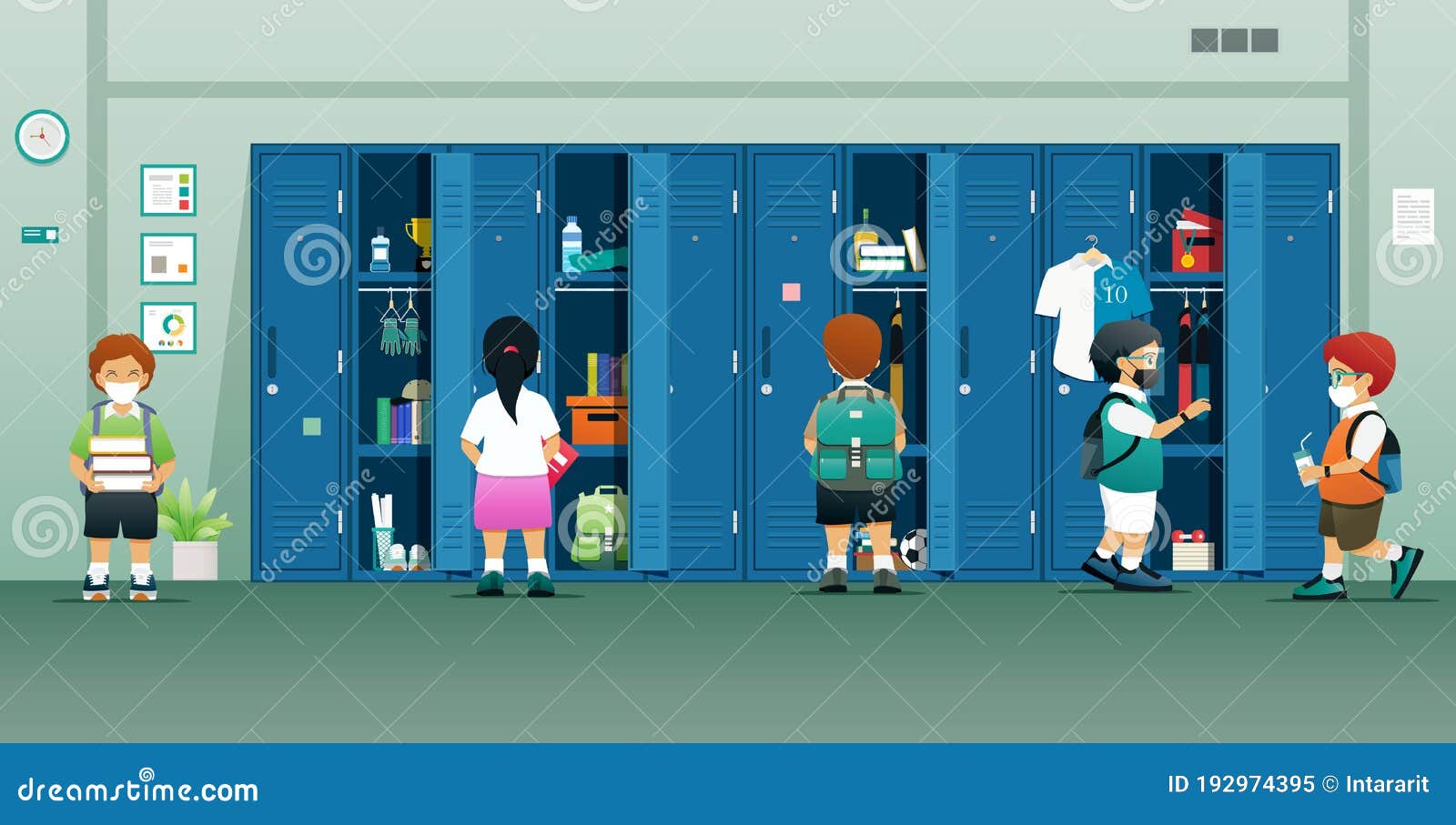 School locker stock vector. Illustration of girl, knowledge - 192974395