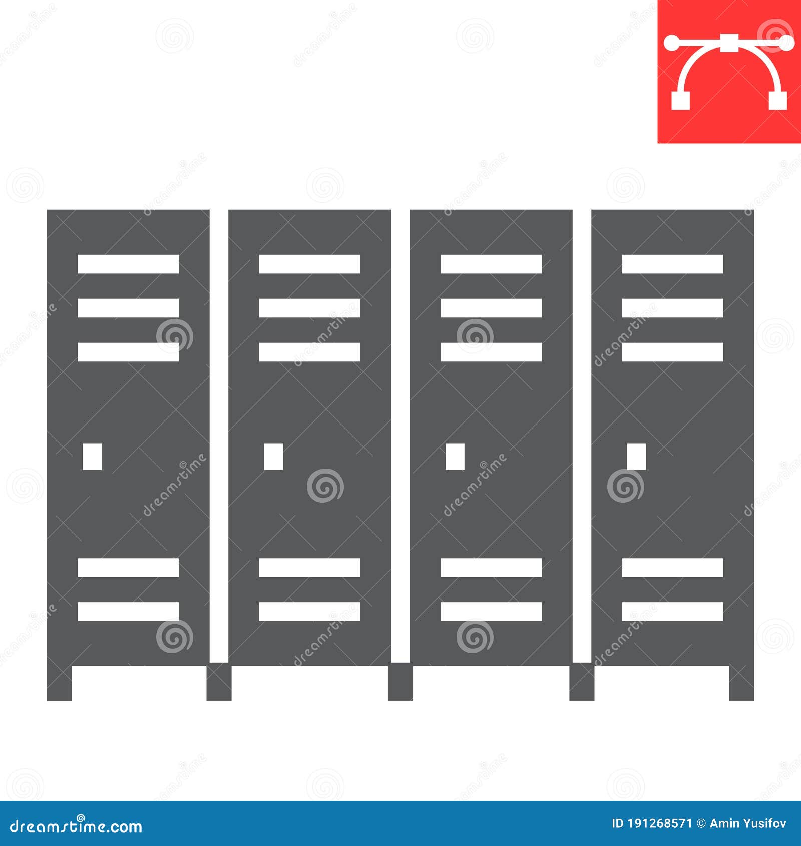 School Lockers Glyph Icon, School and Education, Locker Sign Vector ...