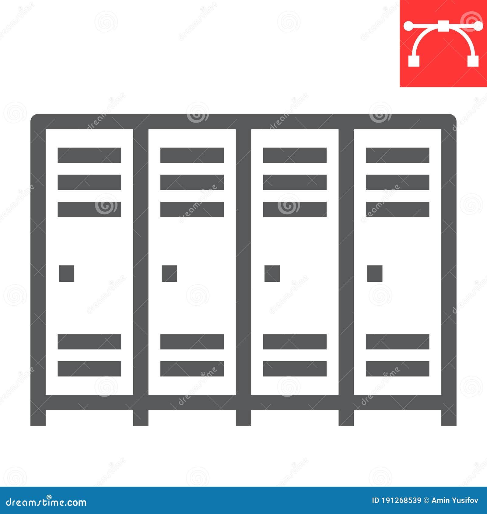 School Lockers Line Icon, School and Education, Locker Sign Vector ...