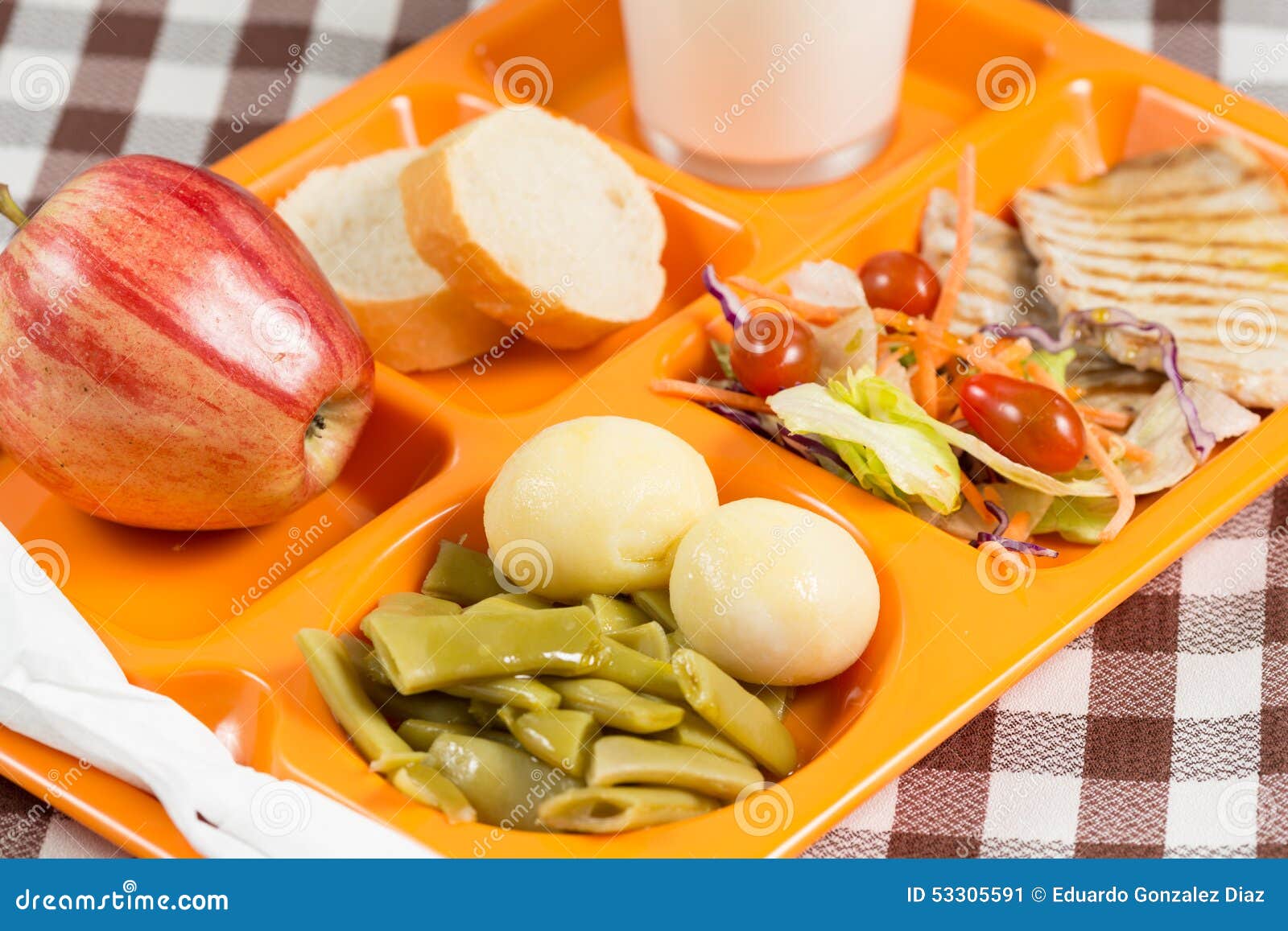 School lunch tray stock image. Image of macaroni, lettuce - 53305591