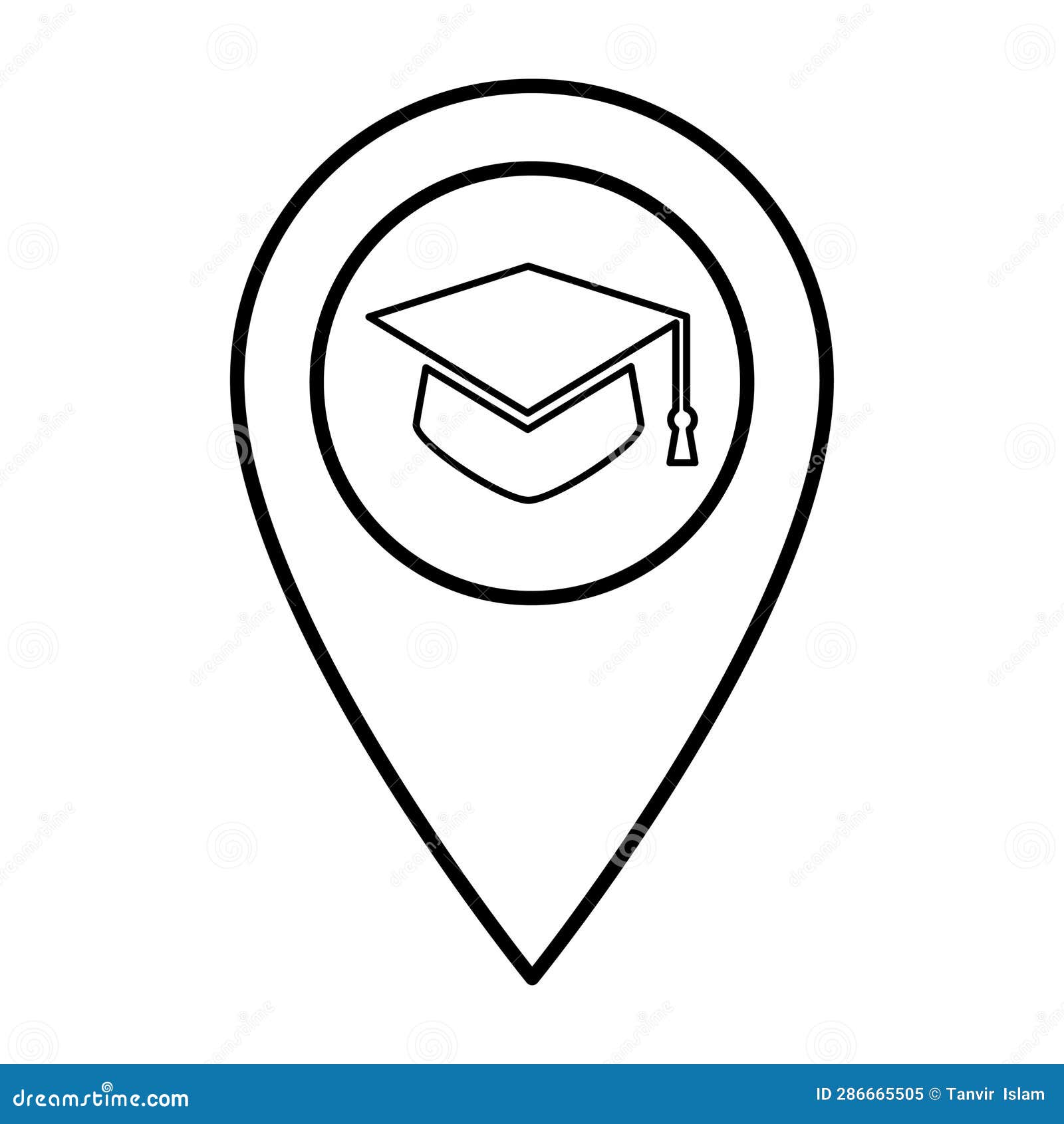 School Map Icon in Outline Style Stock Illustration - Illustration of ...