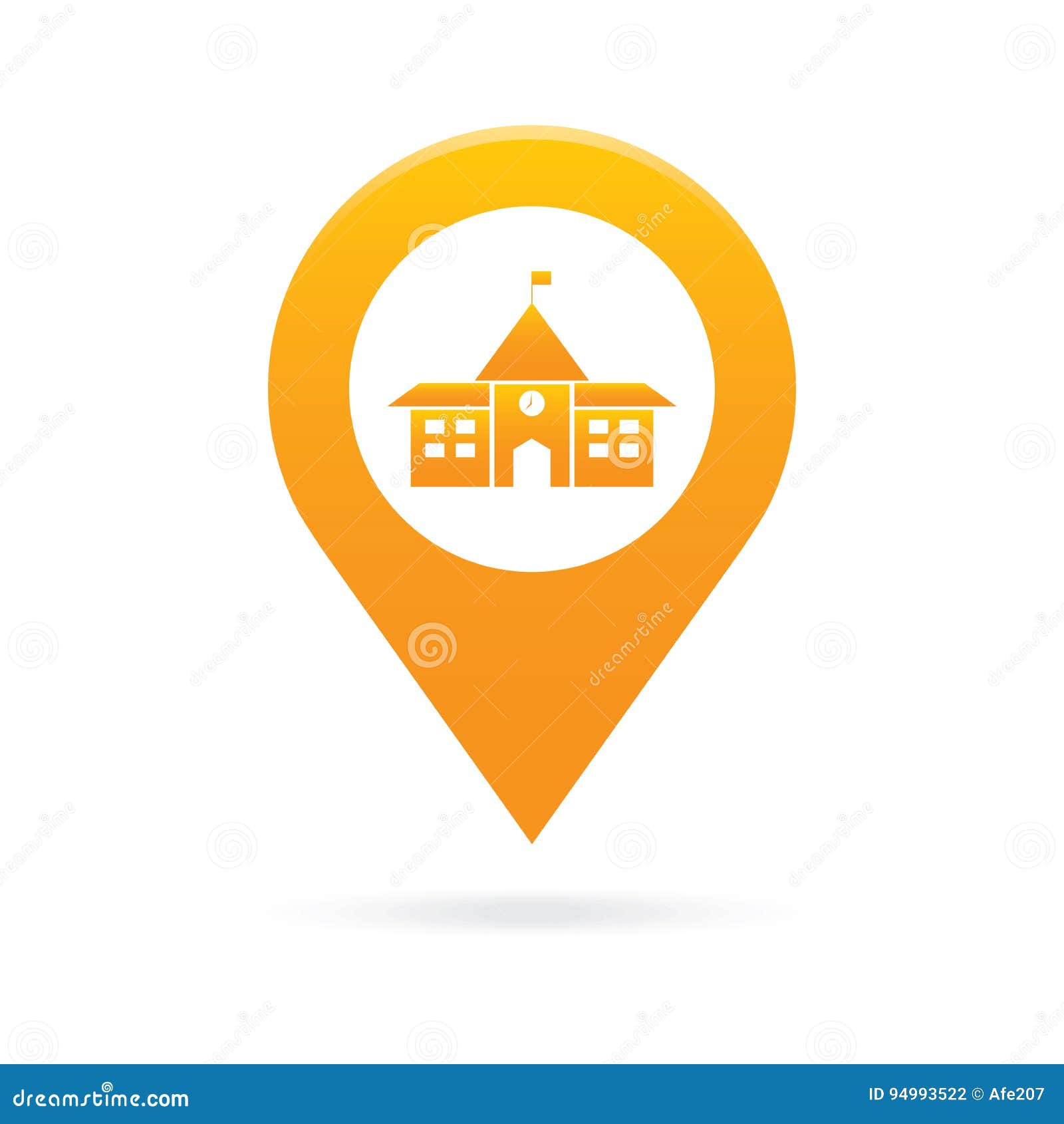 School Map Pointer Icon Marker GPS Location Flag Symbol Stock Vector ...