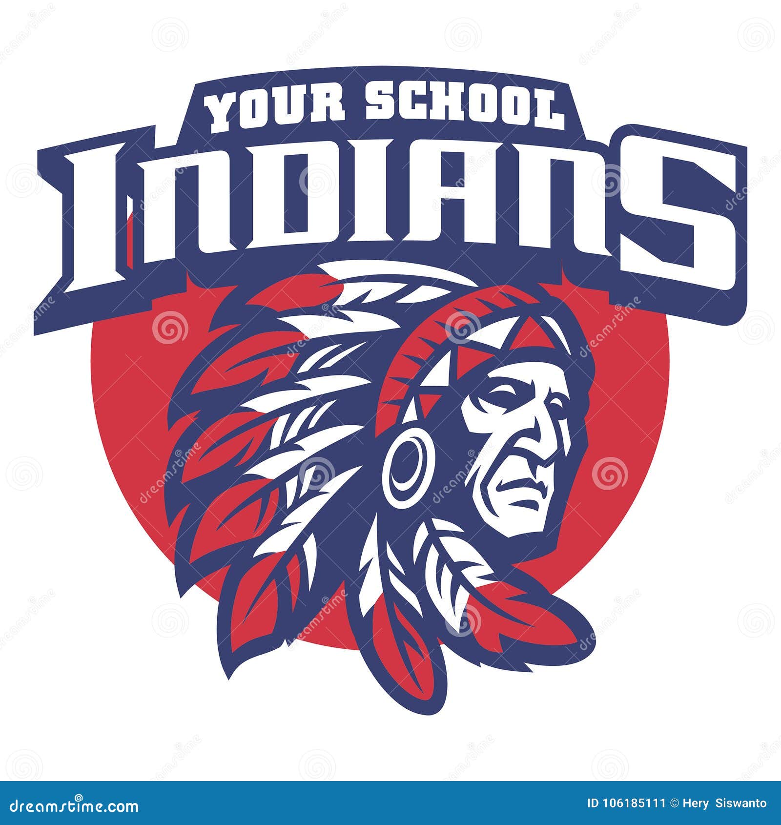 Chief Head Native American Vector Vintage Emblem, Label, Badge Or Logo ...