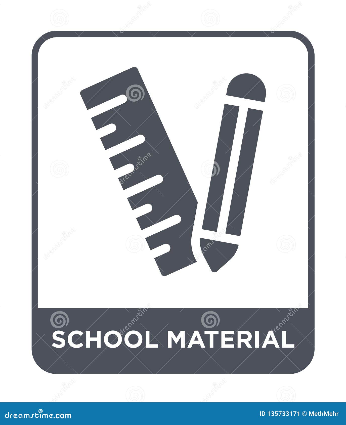School Material Icon in Trendy Design Style. School Material Icon ...