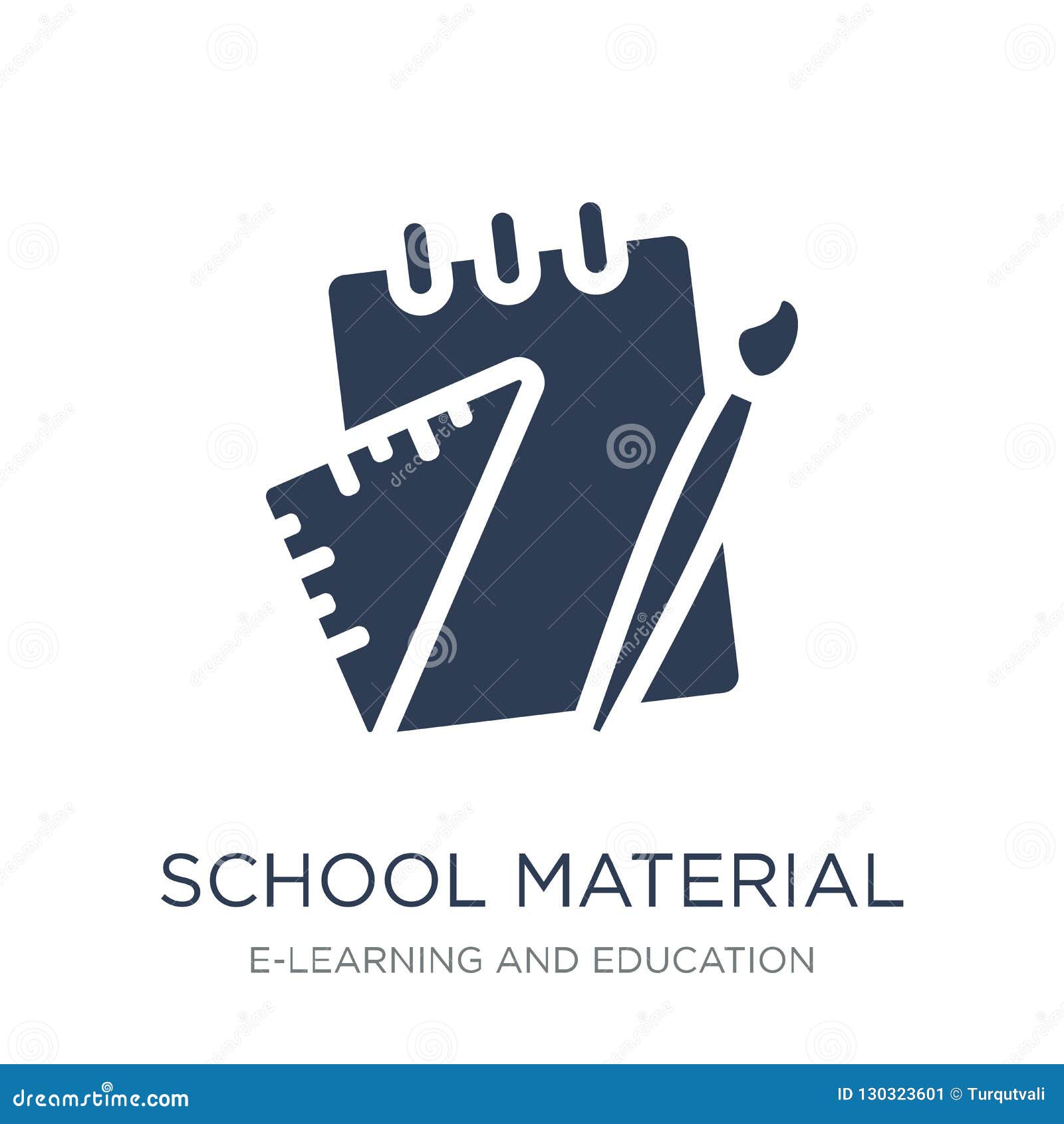 School Material Icon. Trendy Flat Vector School Material Icon on Stock ...