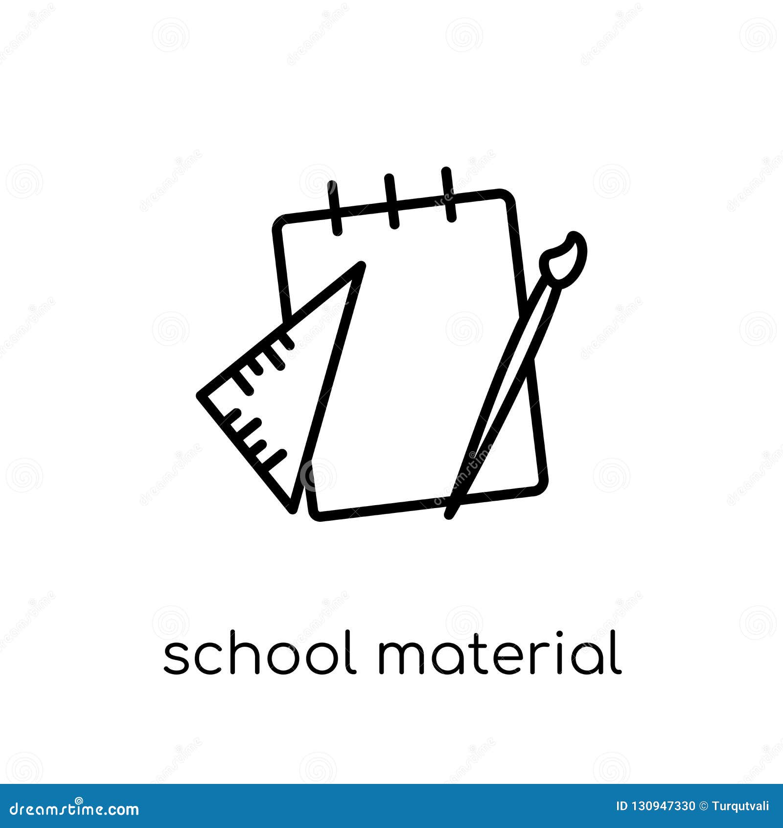 School Material Icon. Trendy Modern Flat Linear Vector School Ma Stock ...