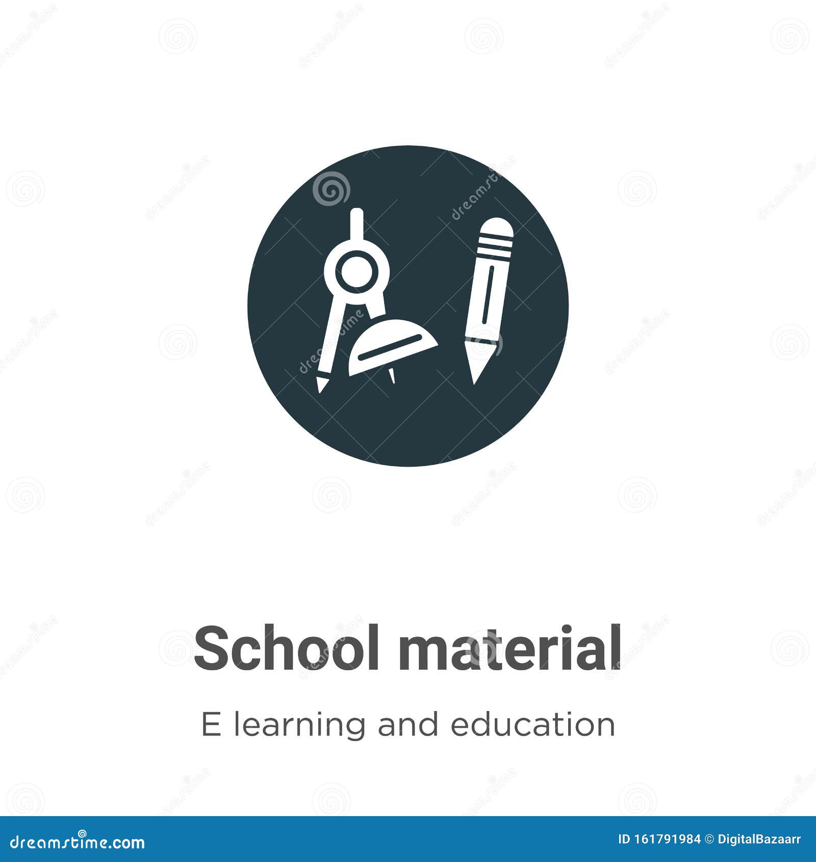 School Material Vector Icon on White Background. Flat Vector School ...