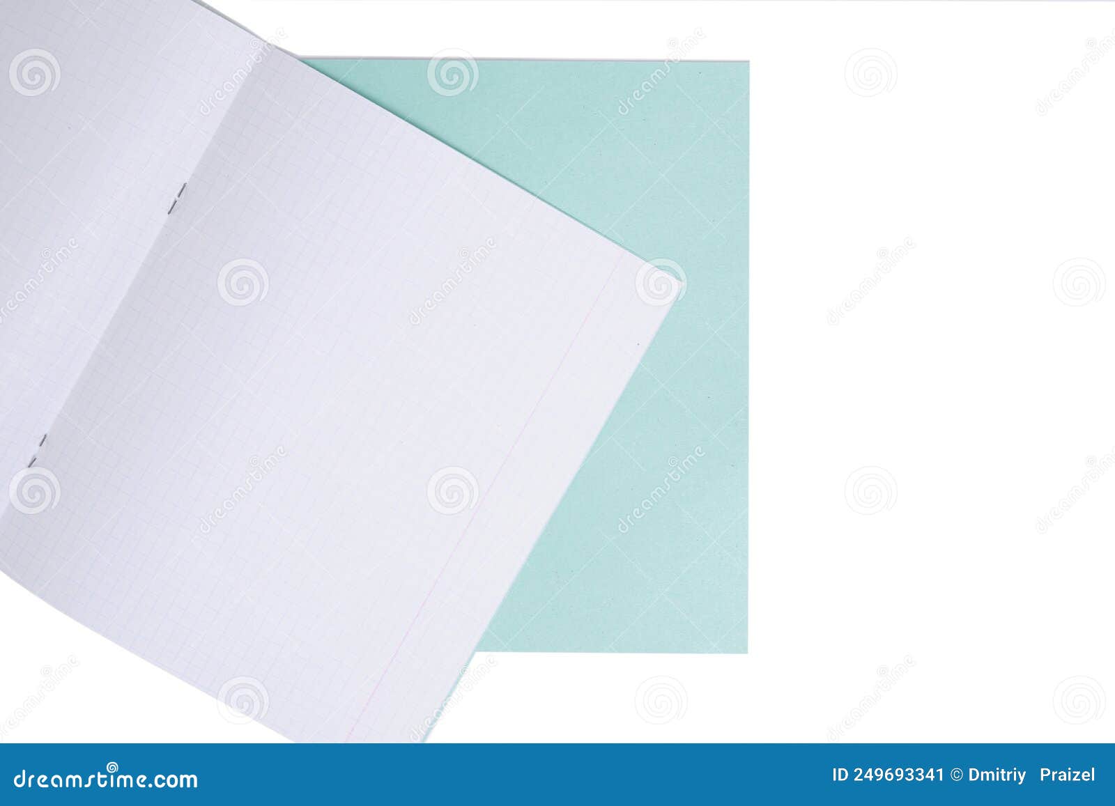 School Math Notebook in Check on White Background Stock Image - Image ...