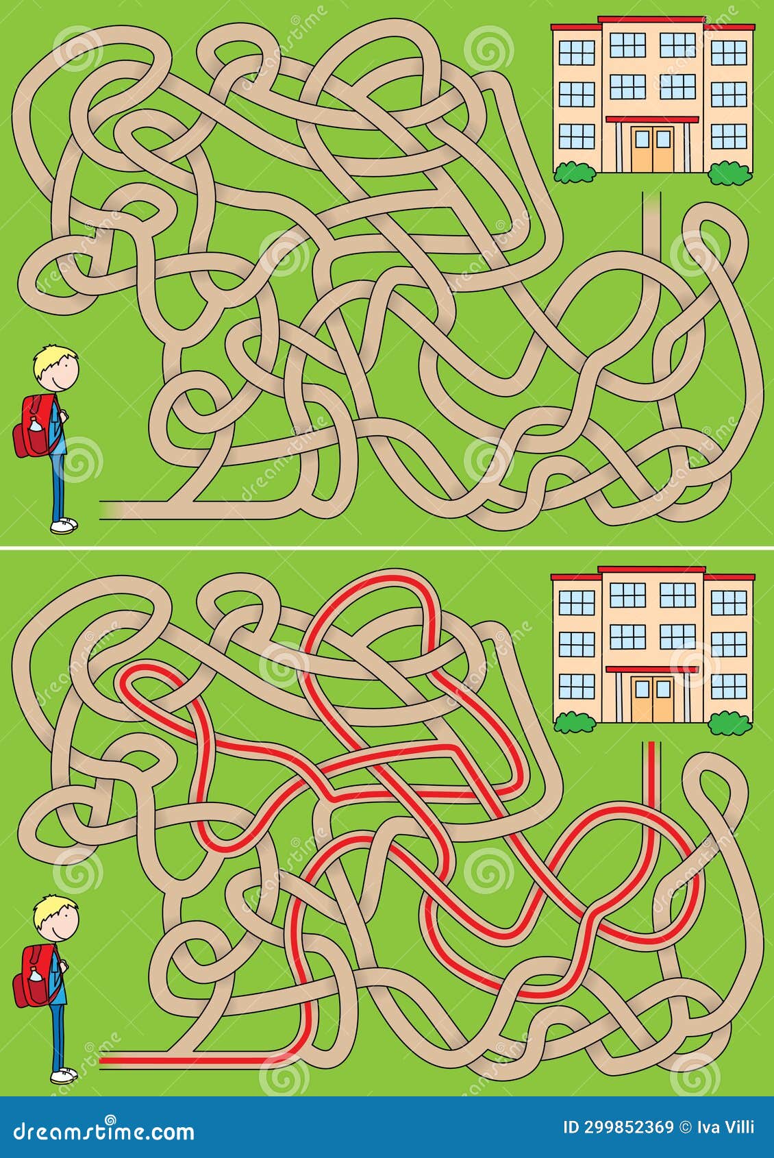 School maze stock vector. Illustration of composition - 299852369