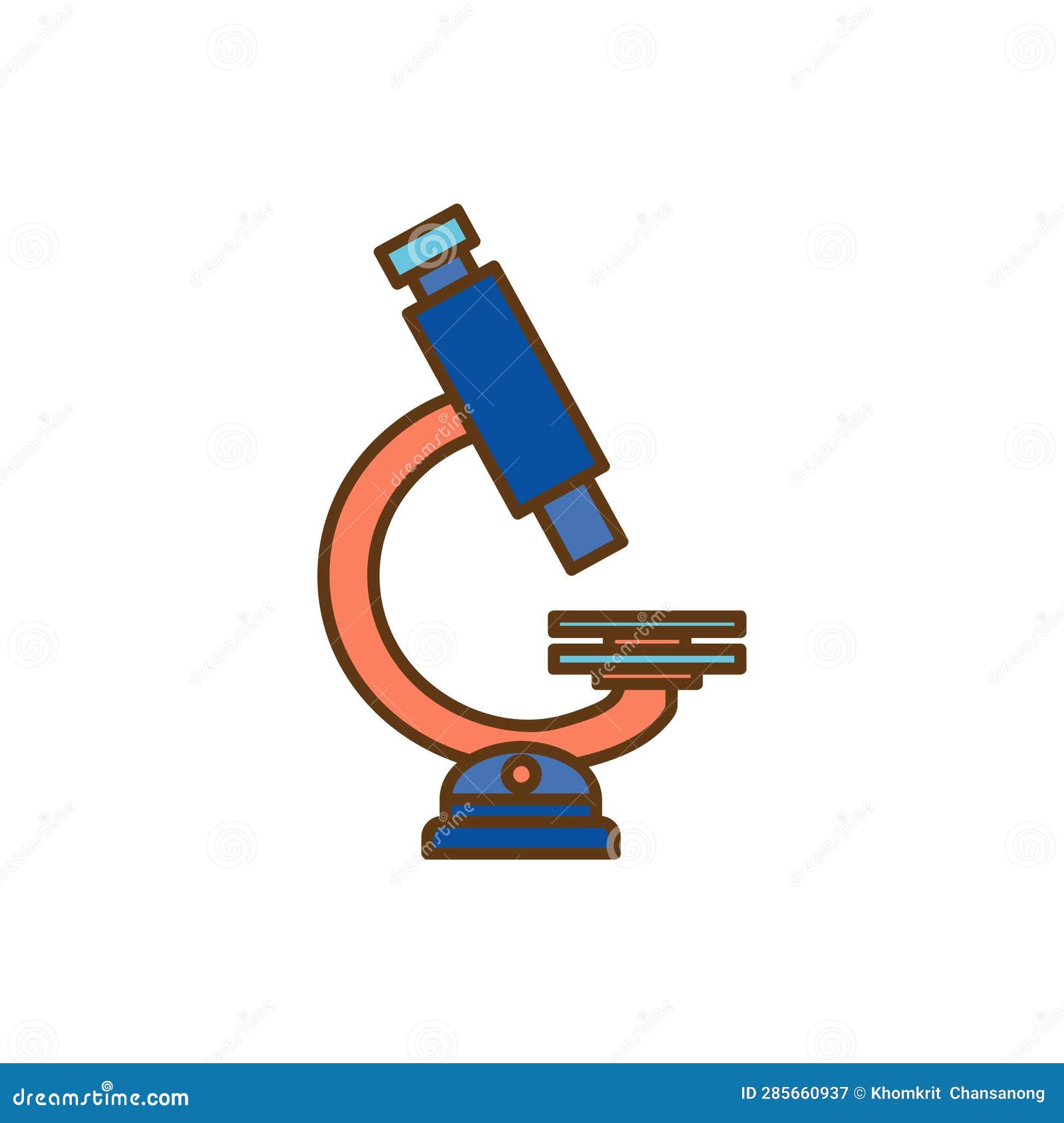 School Microscope Cartoon Icon Isolated Vector Illustration Stock ...