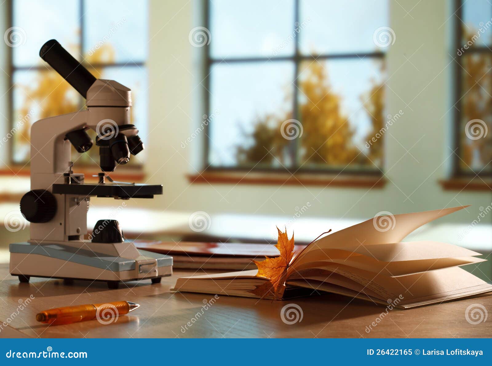 School Microscope in Classroom Stock Image - Image of optical ...