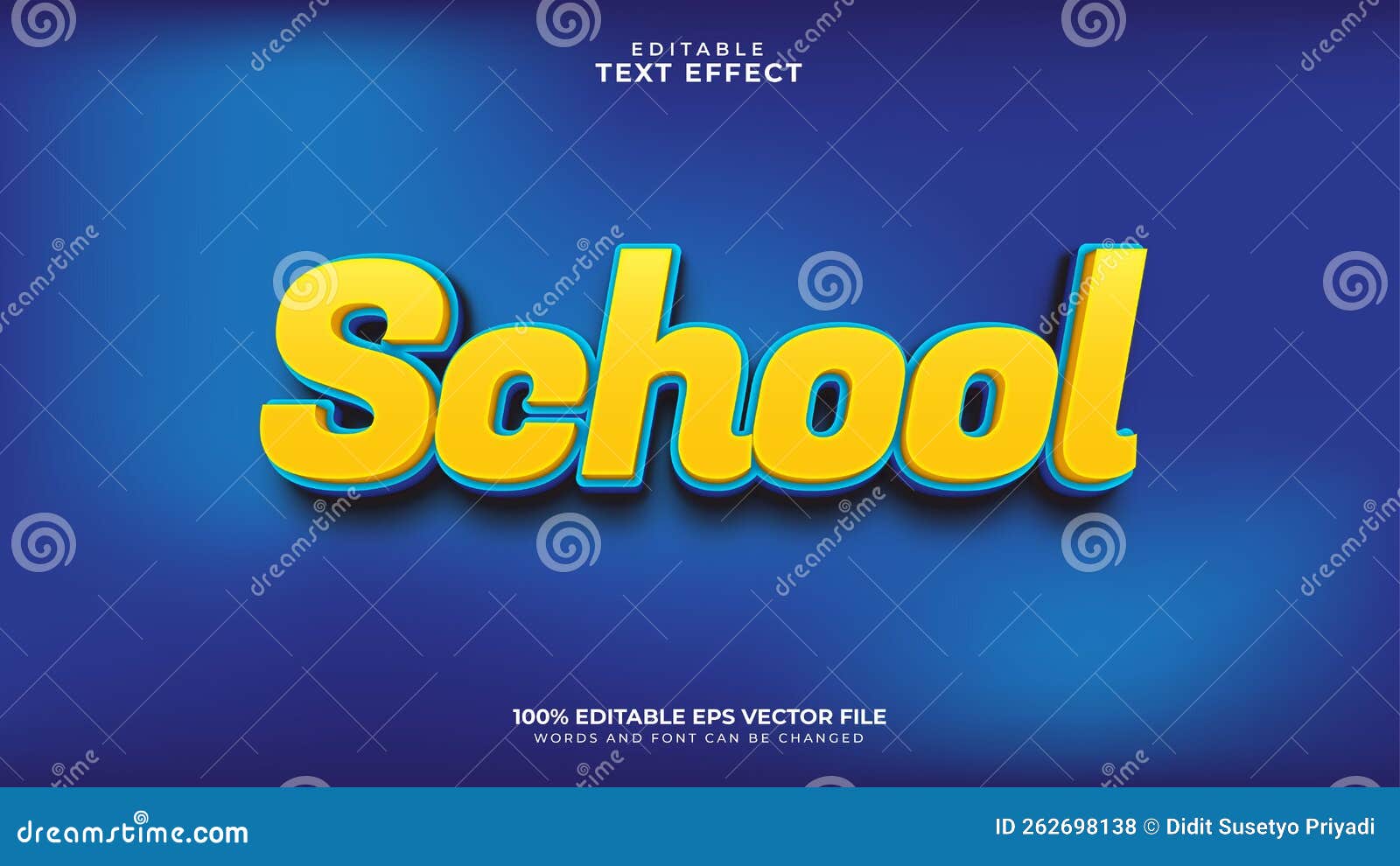 School Text Effect, Editable Text Effect Stock Vector - Illustration of ...