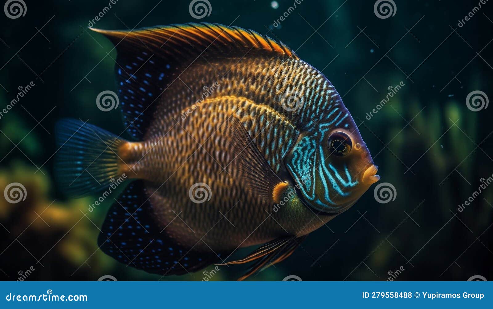 A School of Multi Colored Fish Swim in the Vibrant Reef Generated by AI ...