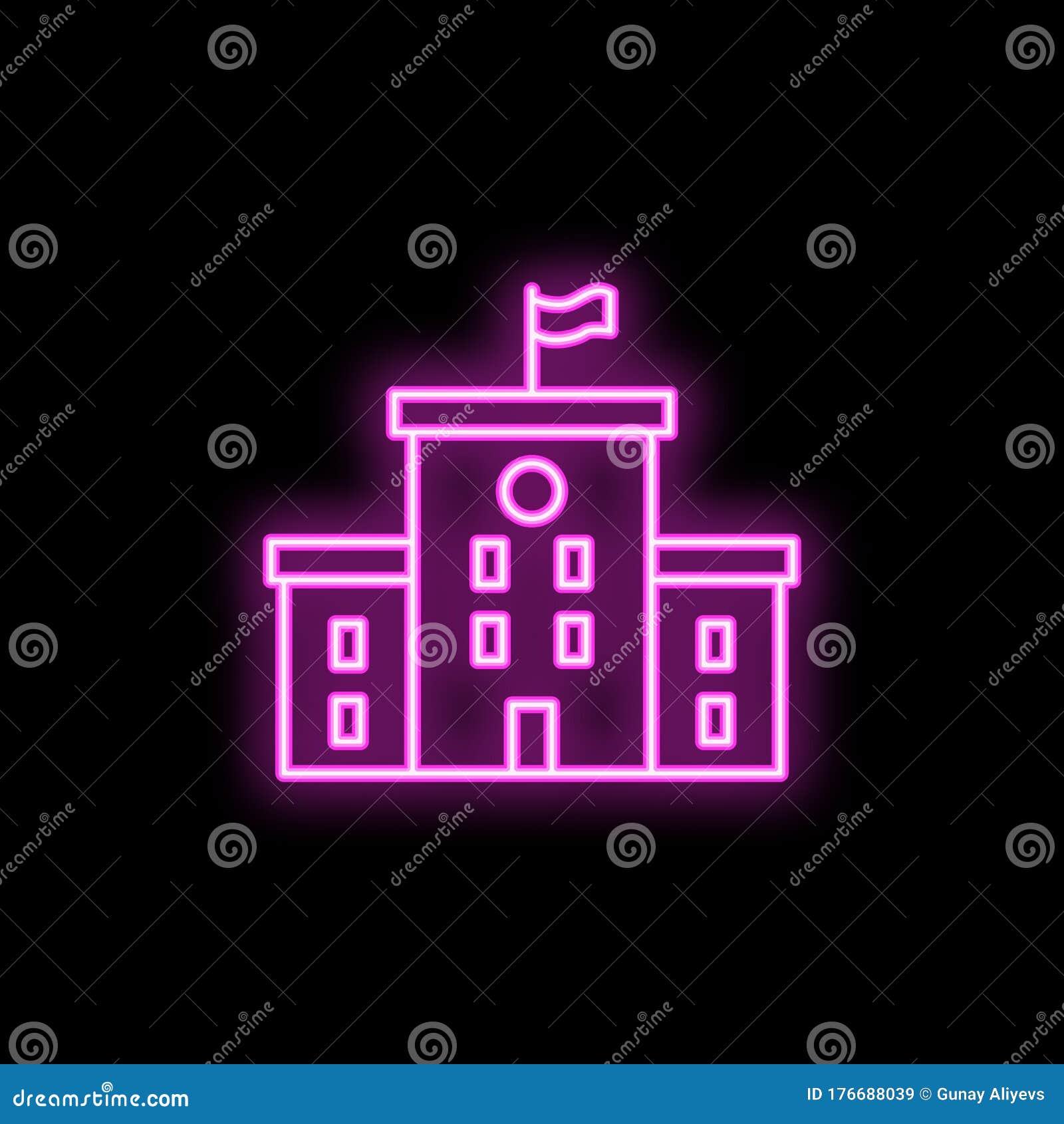 School Neon Icon. Simple Thin Line, Outline Vector of School Icons for ...