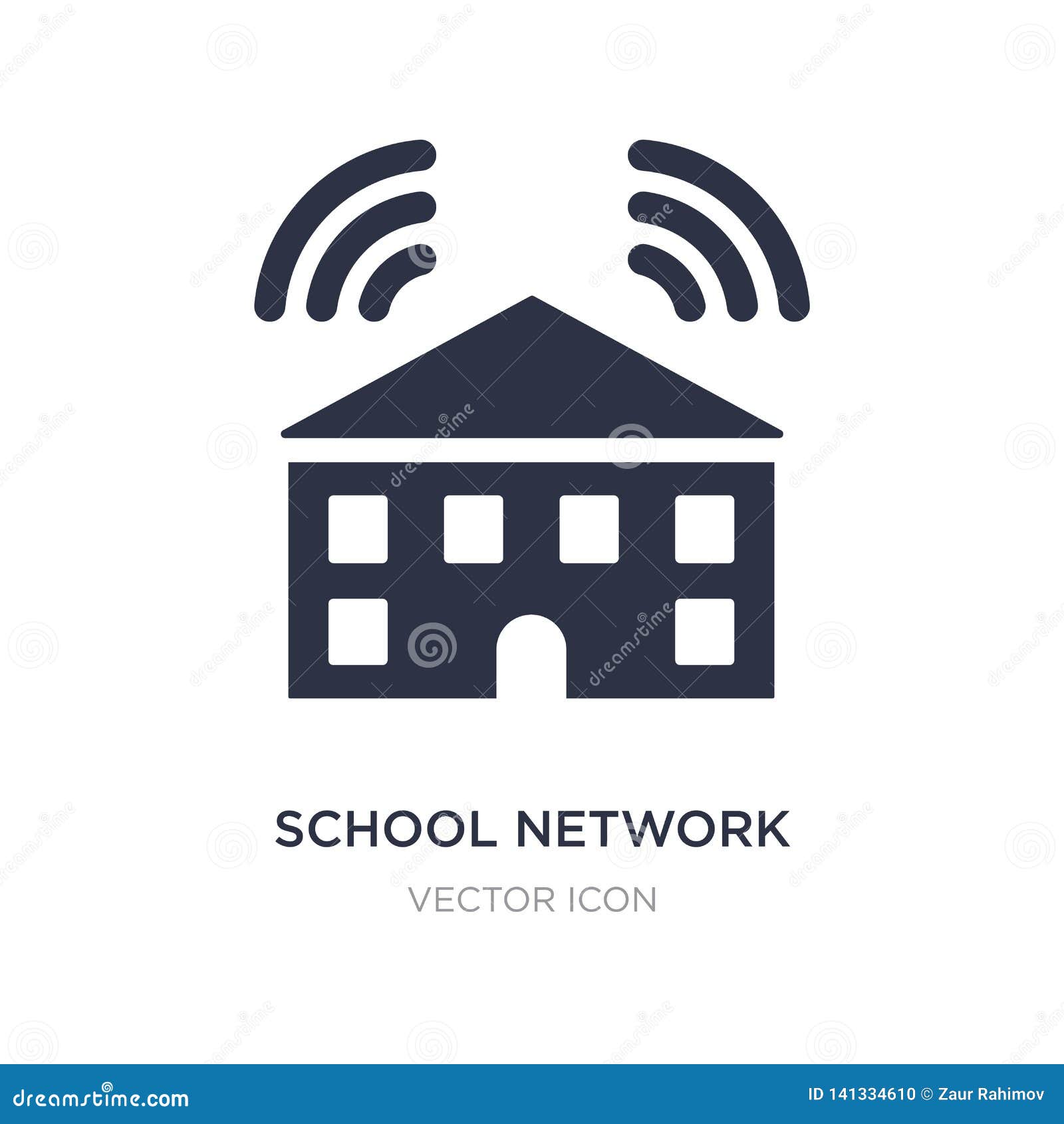 School Network Vector Icon In 6 Different Modern Styles. Black, Two ...