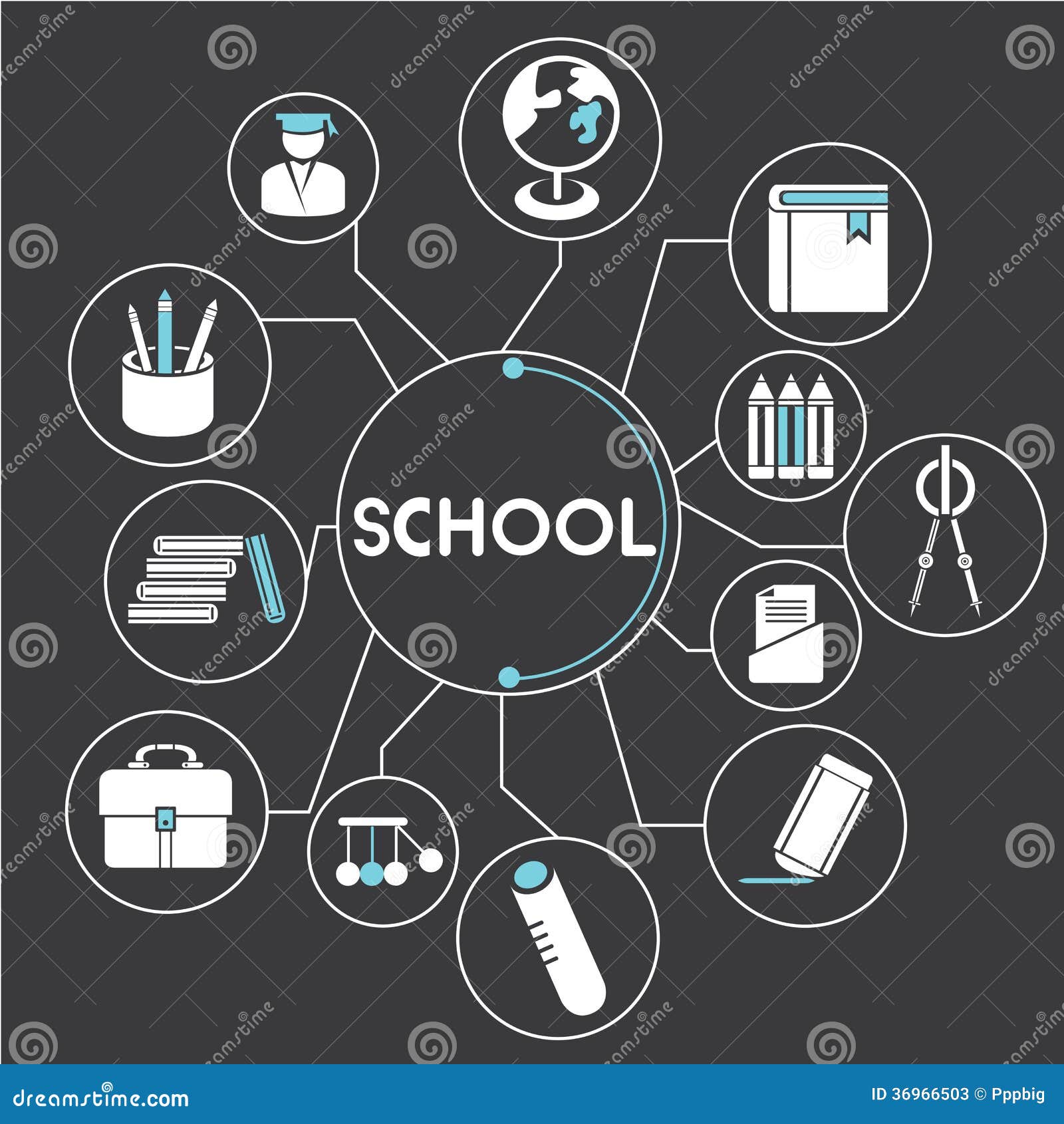 School Network Vector Icon In 6 Different Modern Styles. Black, Two ...
