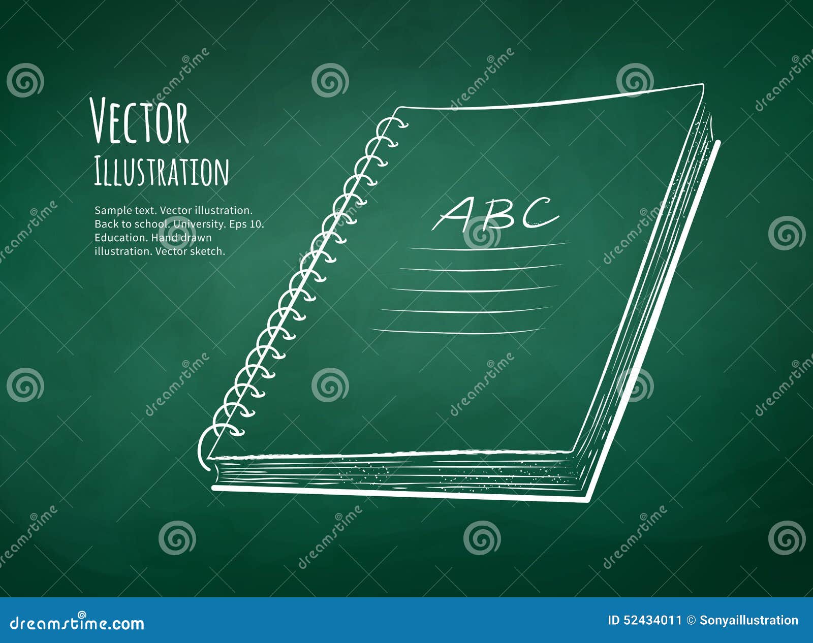 School notebook stock vector. Illustration of chalkboard - 52434011