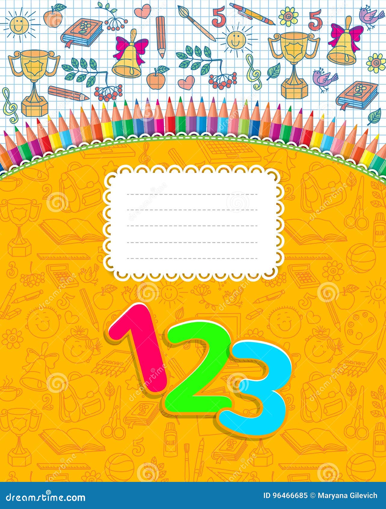 School Notebook Cover in Cage Stock Vector - Illustration of education ...