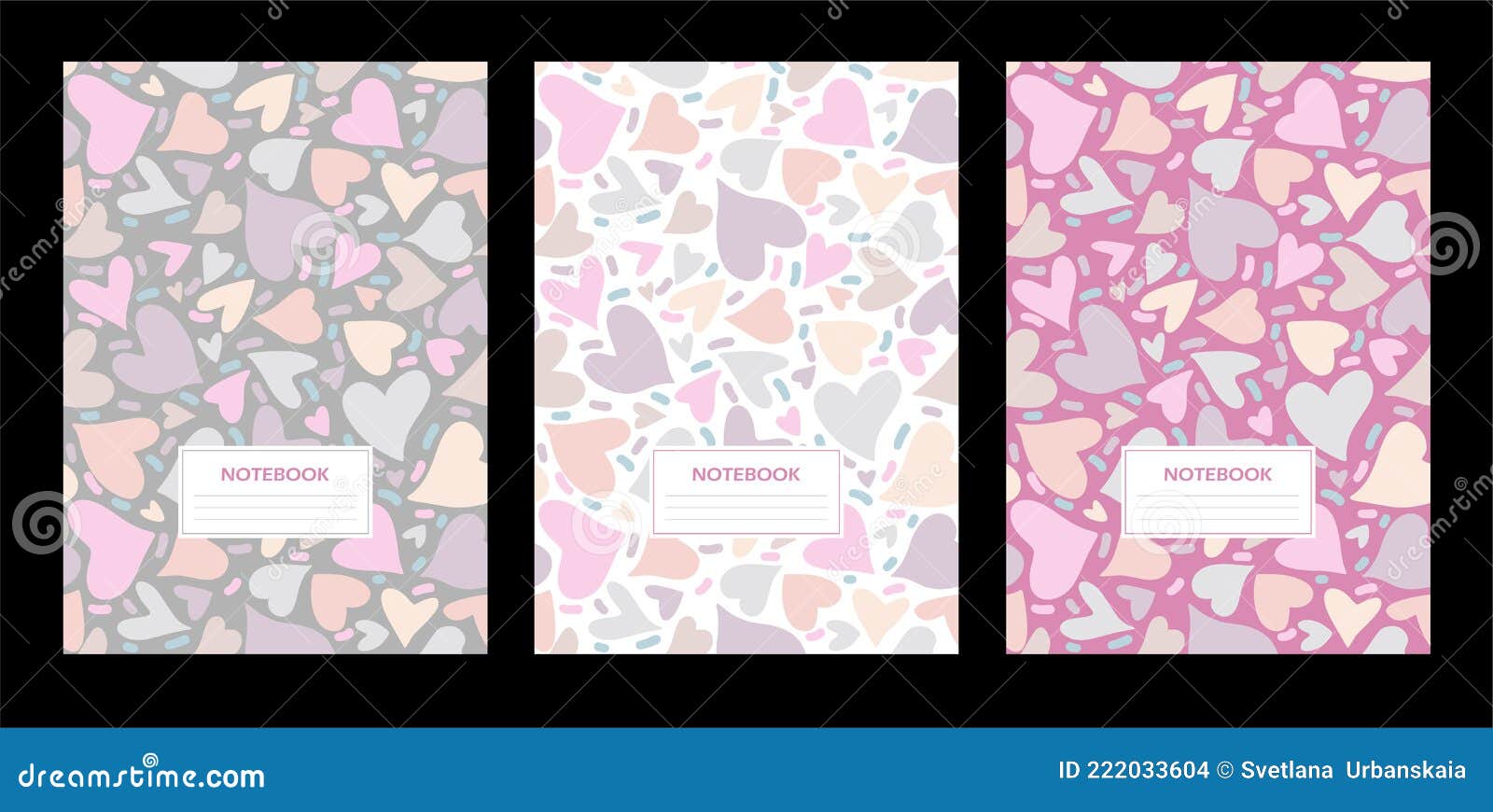 School Notebook Cover. Set College Notebooks Stock Vector ...