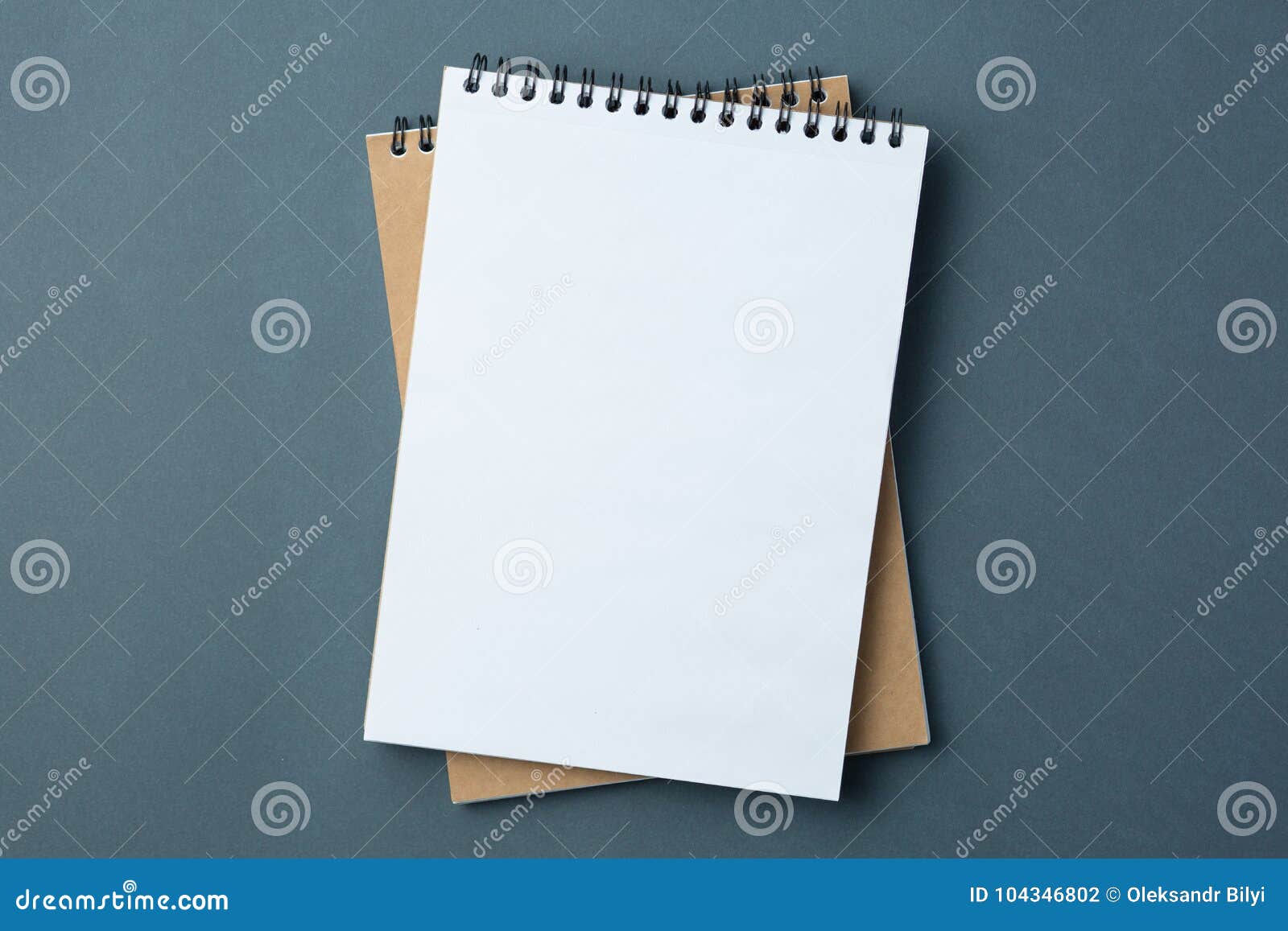 School Notebook on Dark Blue Background Stock Photo - Image of office ...