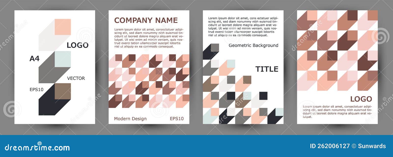 School Notebook Front Page Template Collection Geometric Design ...