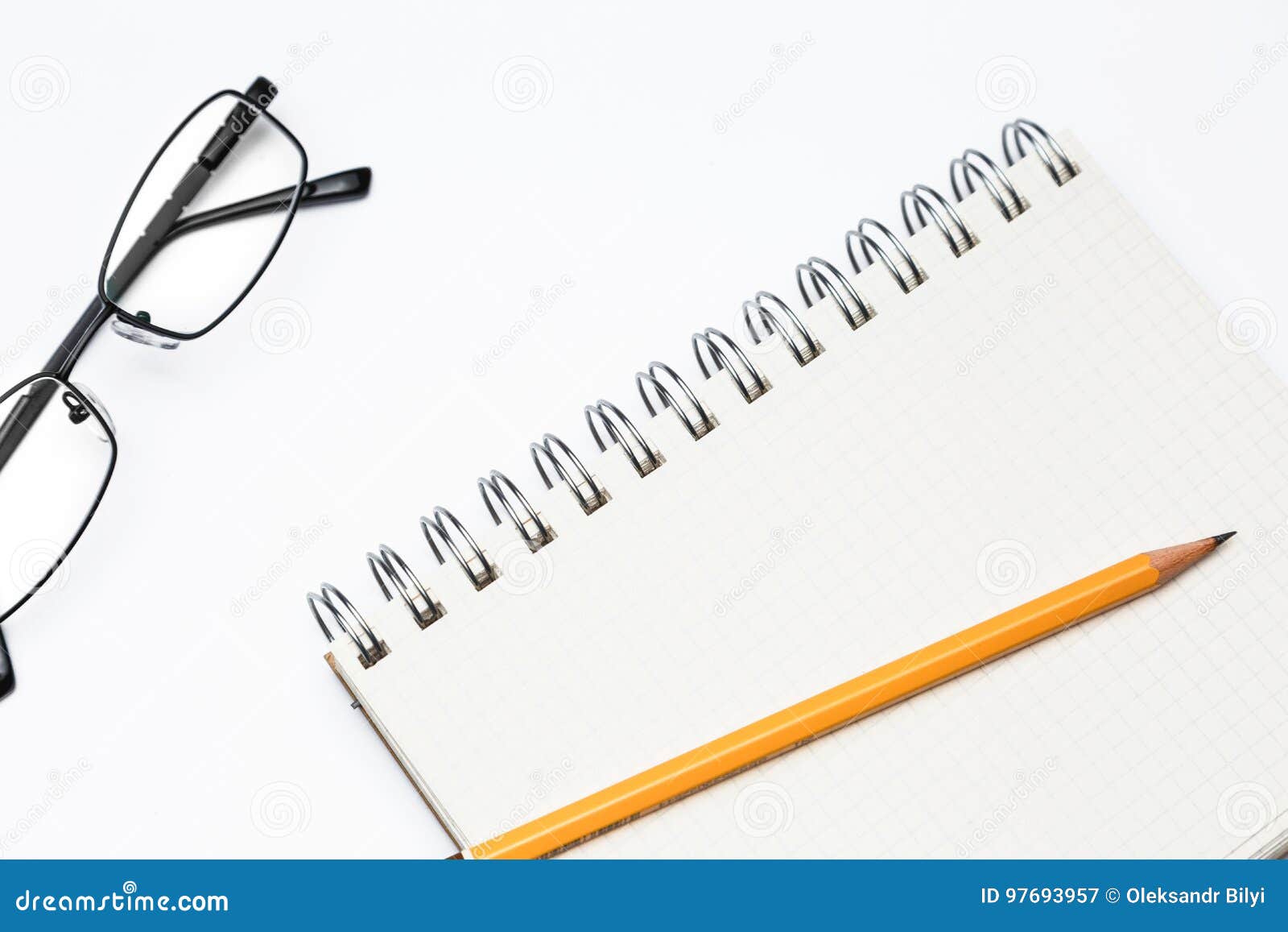 School Notebook with Glasses Stock Image - Image of green, closeup ...