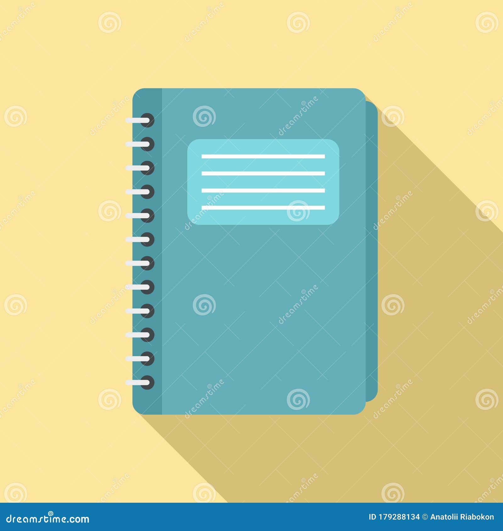 School Notebook Icon, Flat Style Stock Vector - Illustration of notepad ...