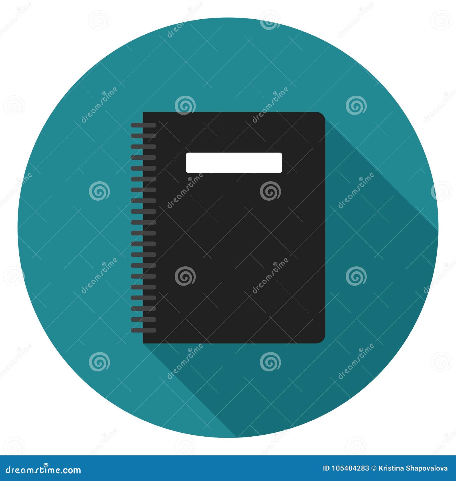 School Notebook Icon in Flat Design. Stock Illustration - Illustration ...