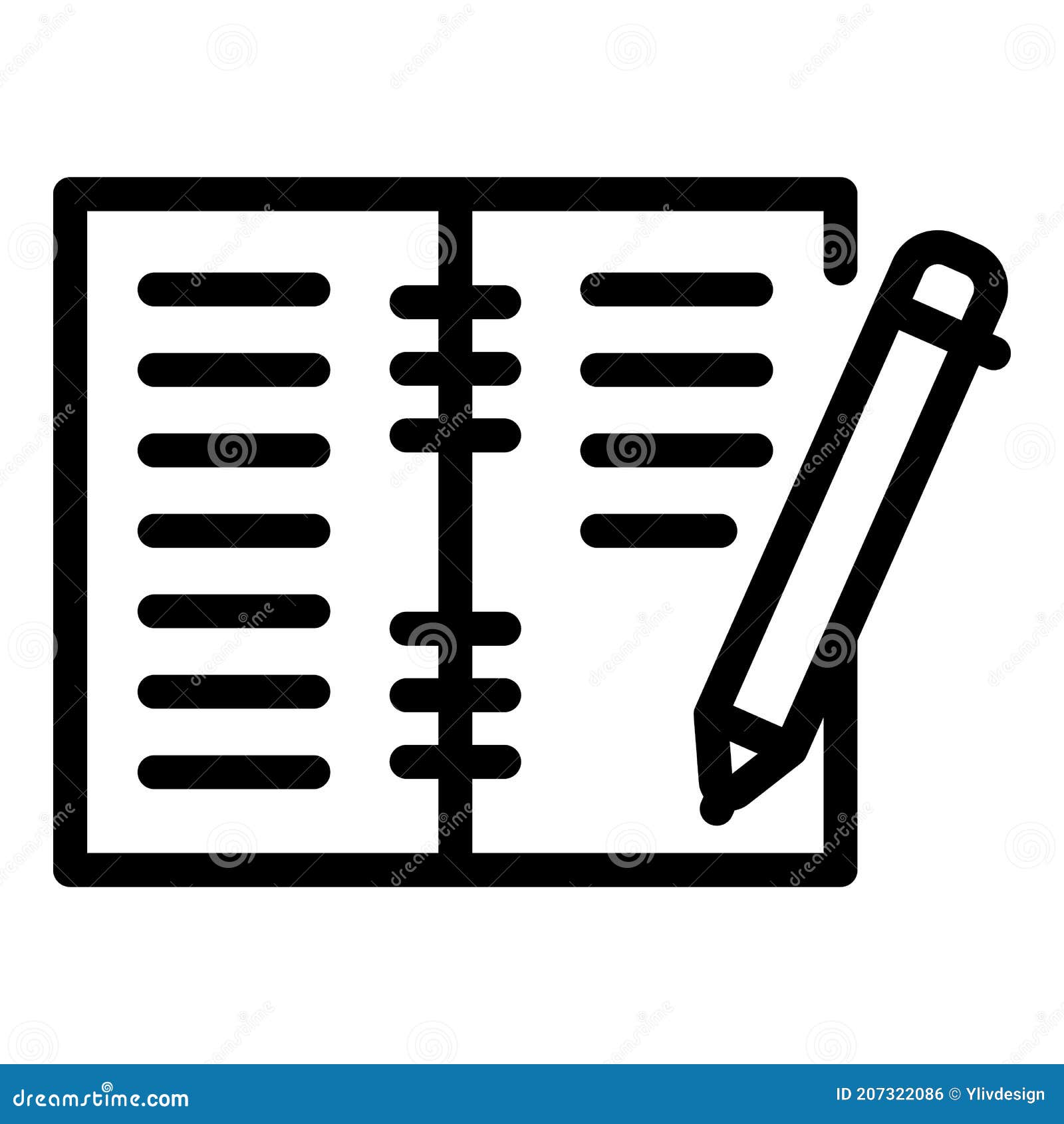 School Notebook Icon, Outline Style Stock Illustration - Illustration ...