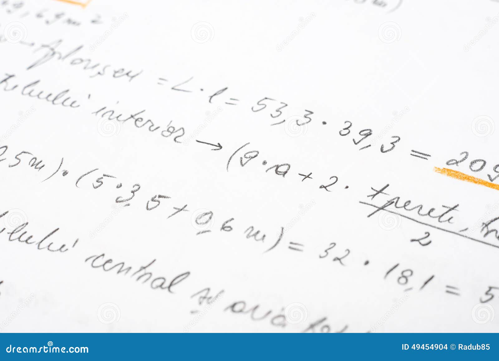 School Notebook with Mathematical Equations Stock Photo - Image of ...