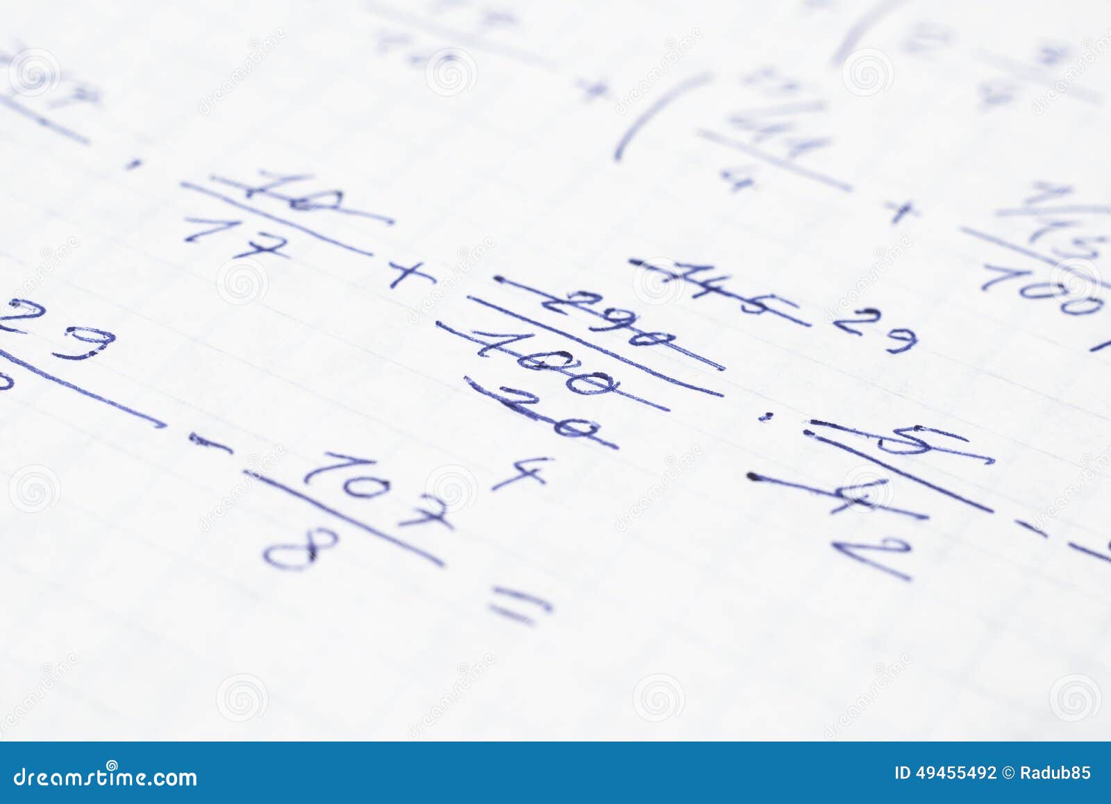 School Notebook with Mathematical Equations Stock Photo - Image of ...