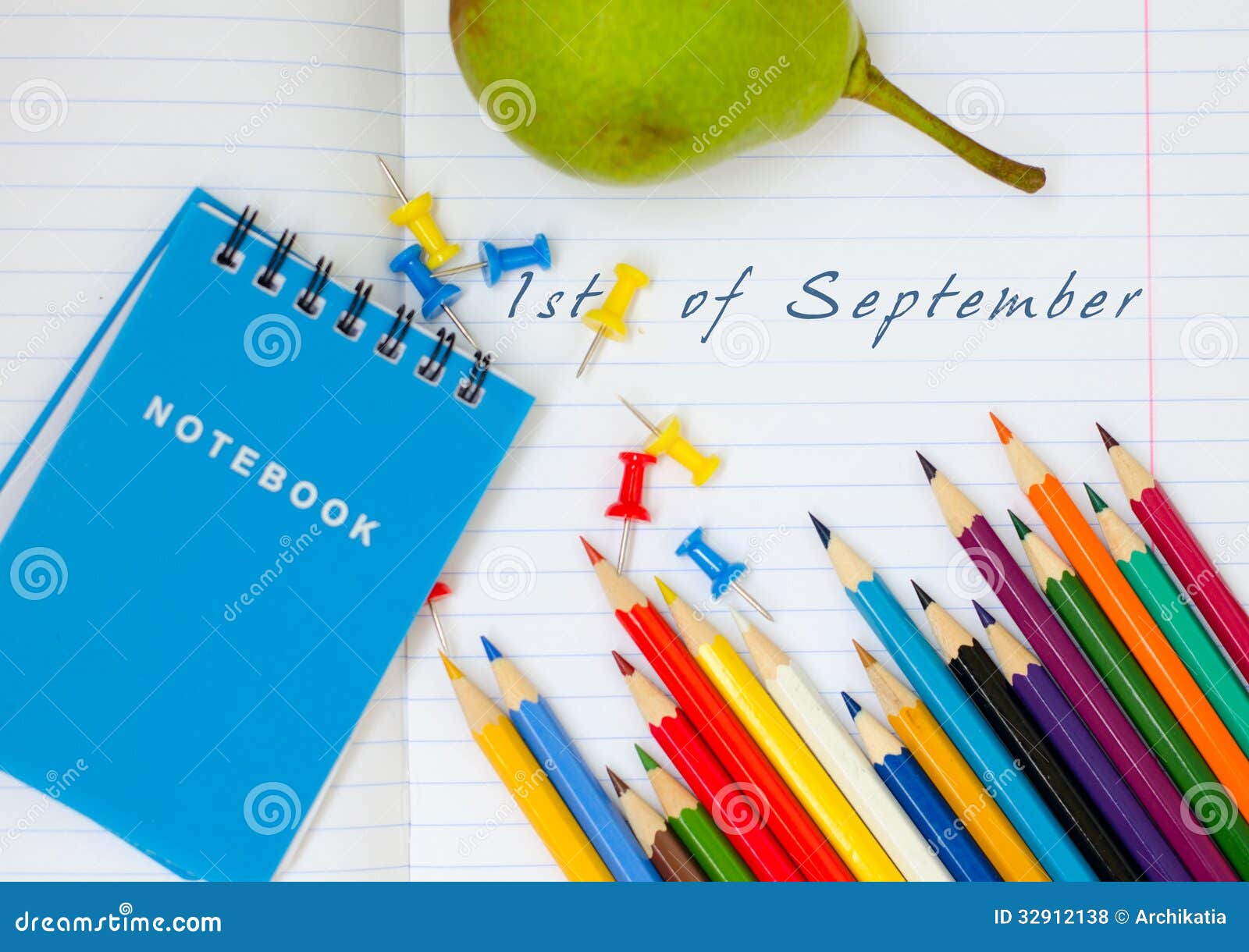 School notebook stock photo. Image of colored, buttons - 32912138