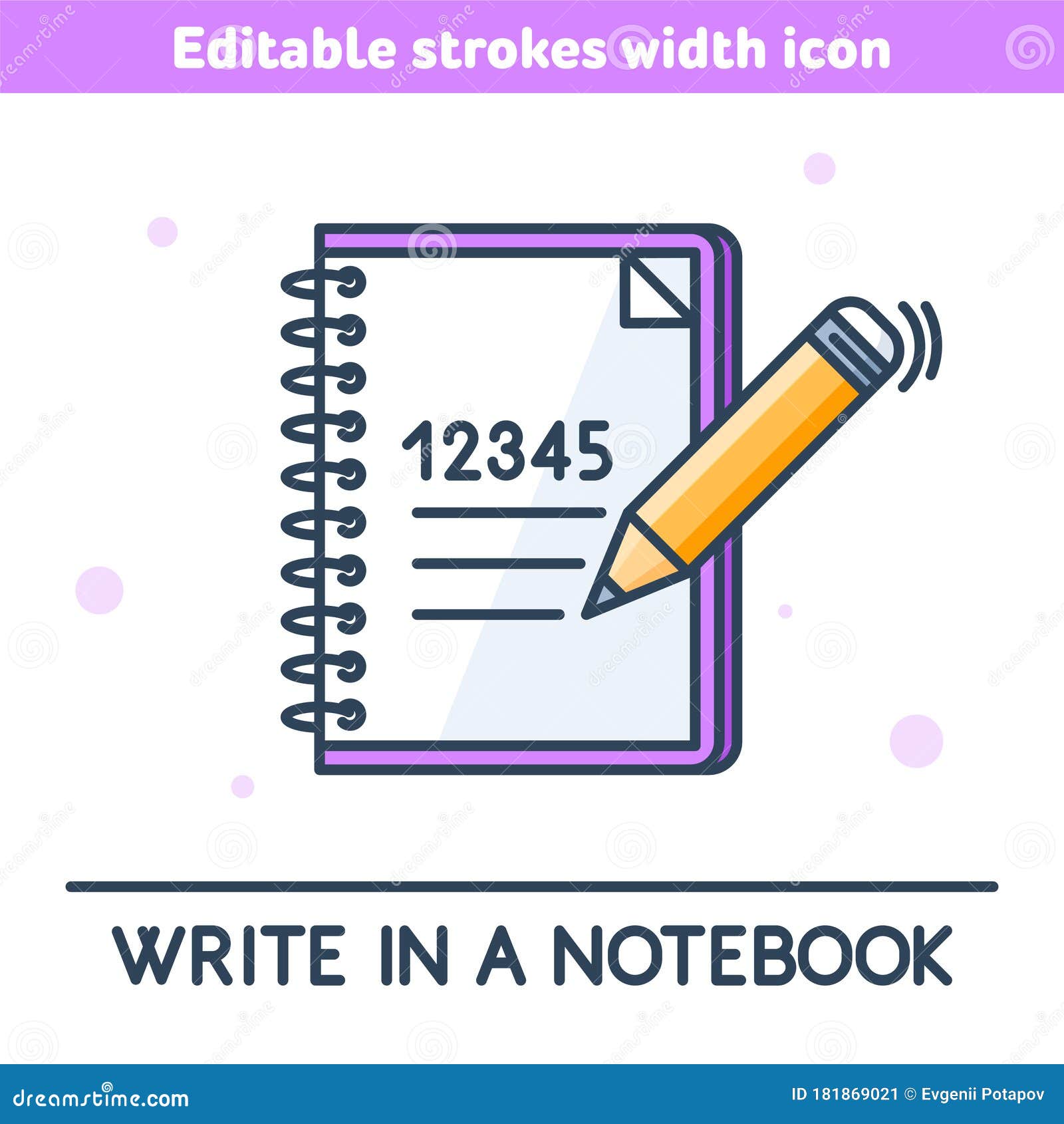 The School Notebook Outline Vector Concept Illustration Stock Vector ...