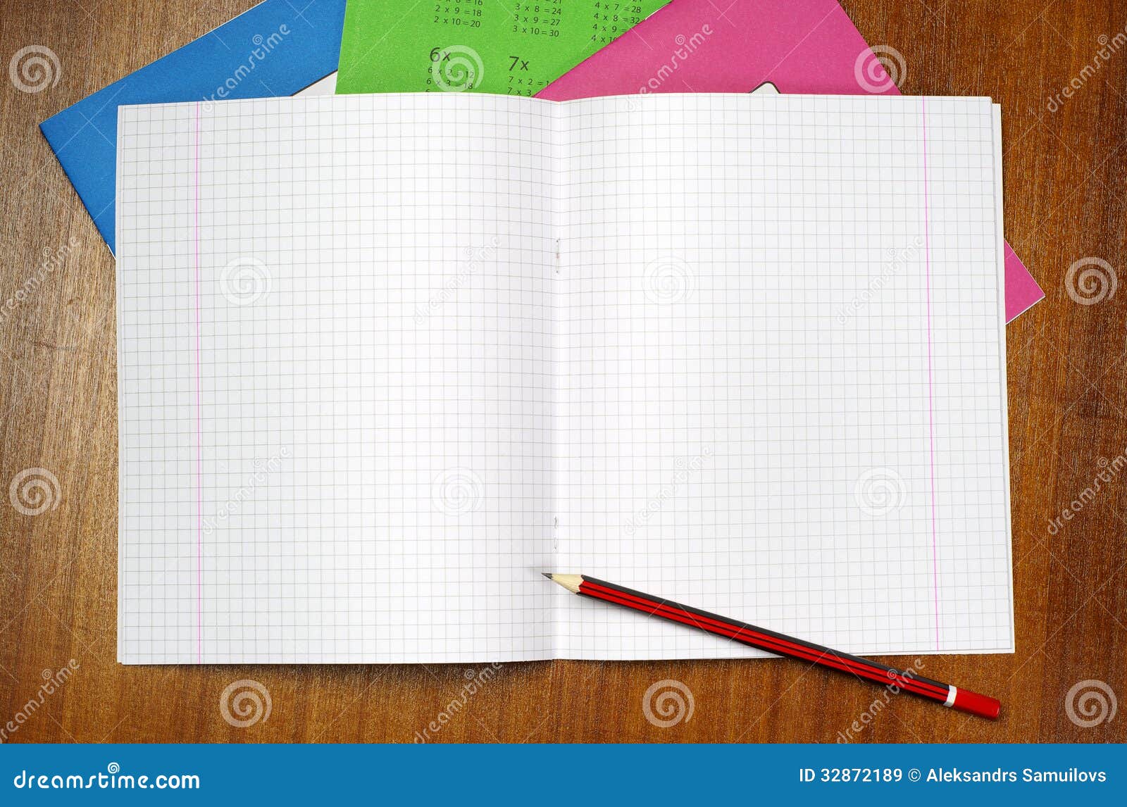 School notebook and pencil stock image. Image of homework - 32872189