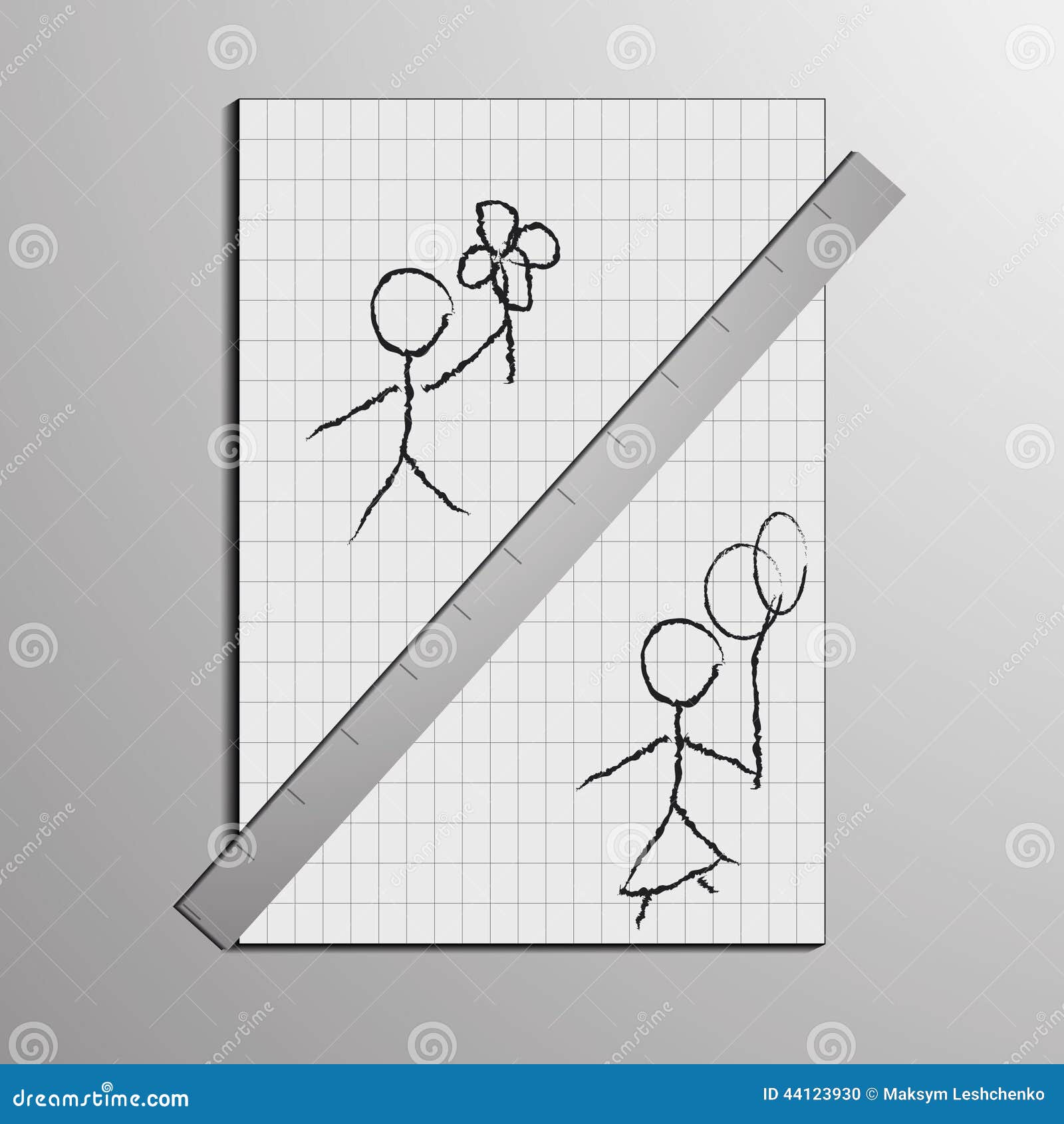 School notebook and ruler stock illustration. Illustration of note ...