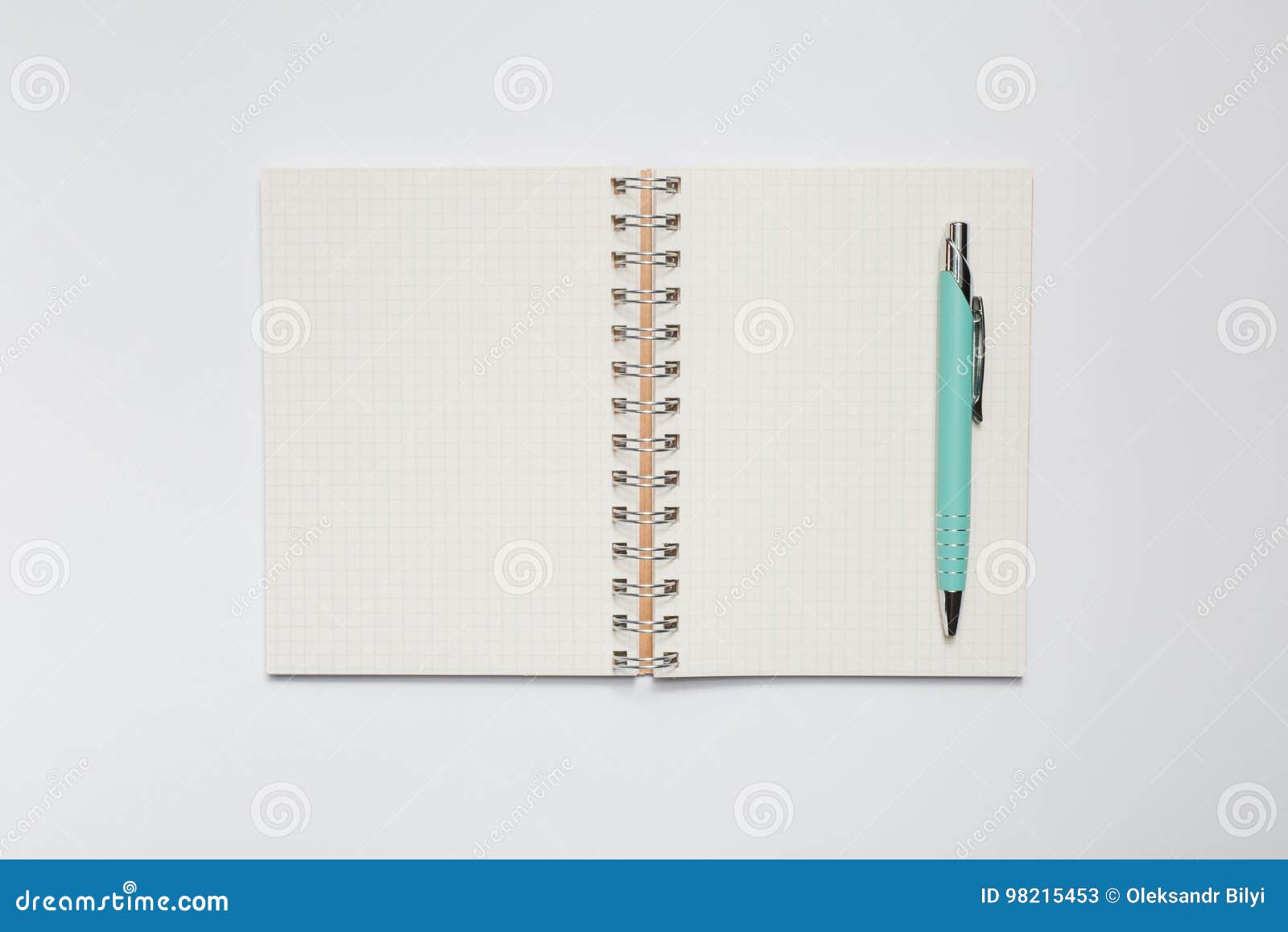 School Notebook with Stylish Green Pen Stock Image - Image of copybook ...