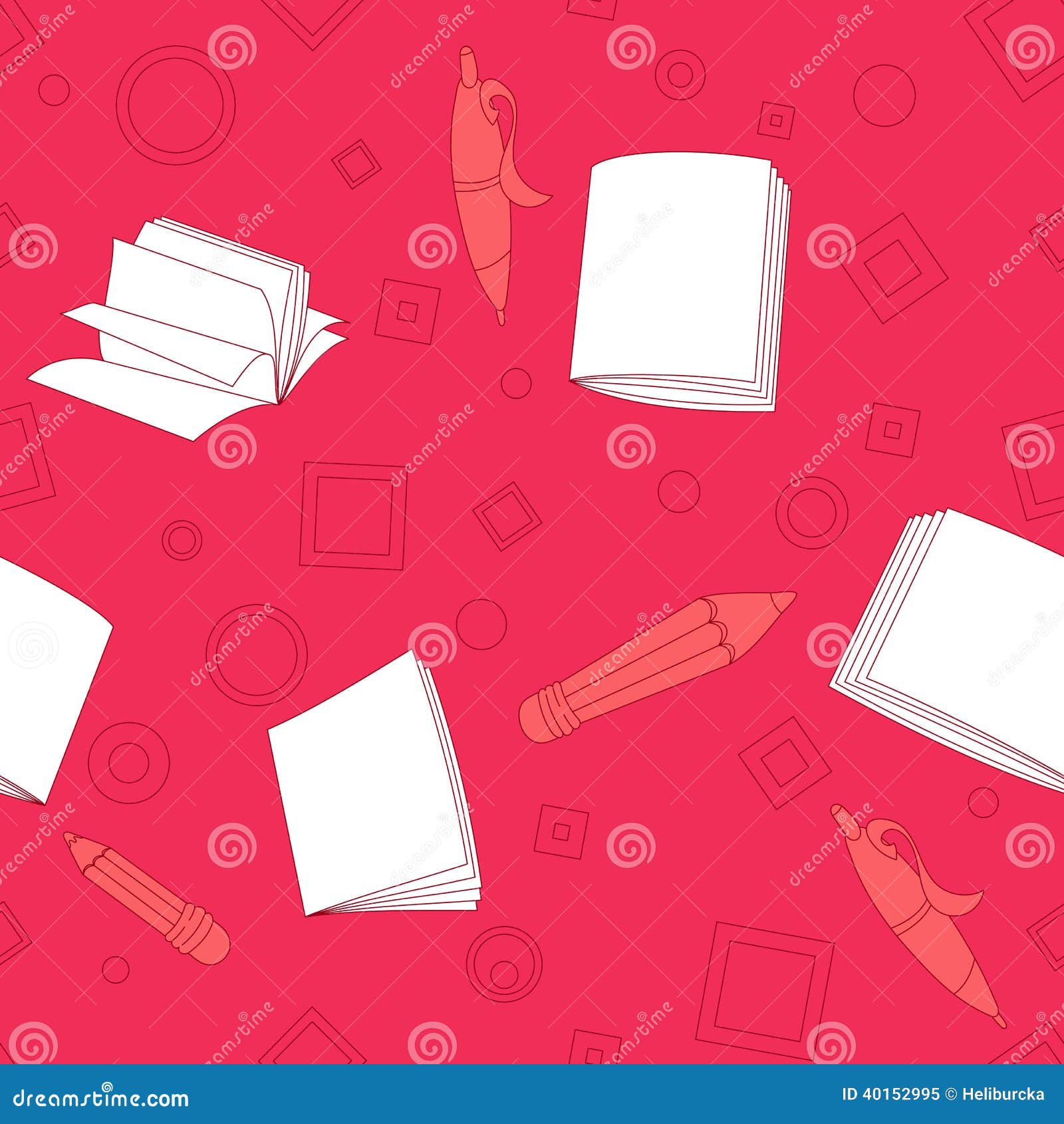 School Notes Seamless Pattern on Pink Background Stock Vector ...