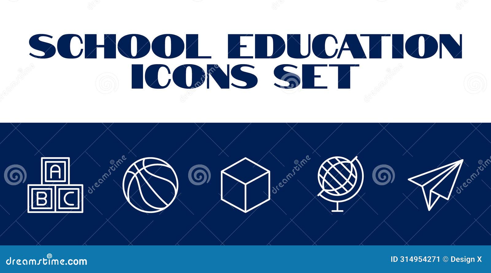 School Objects Icons Set Vector Illustration Education Icon Student ...