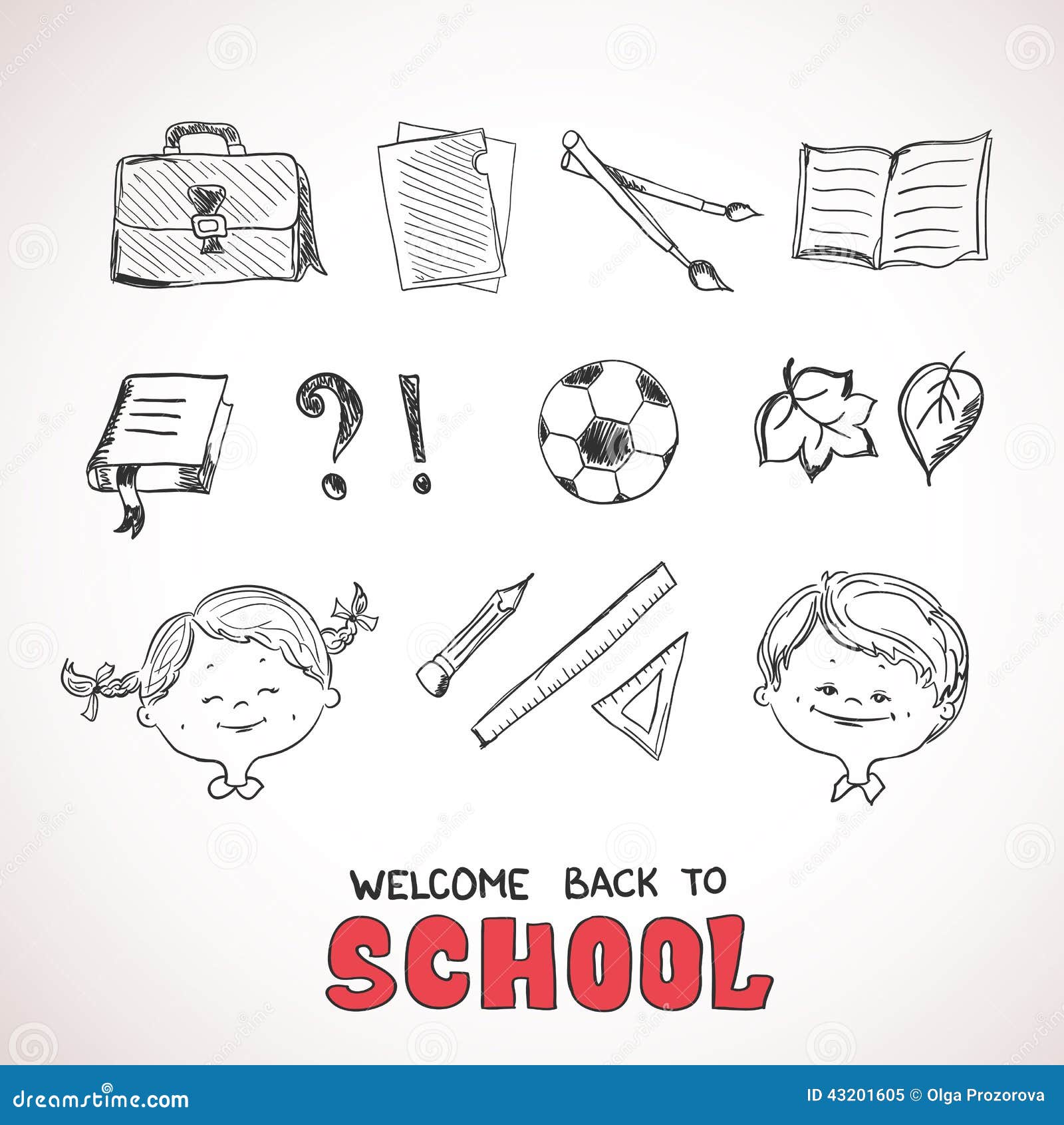 School Objects, Sketch Style Stock Vector - Illustration of icon ...