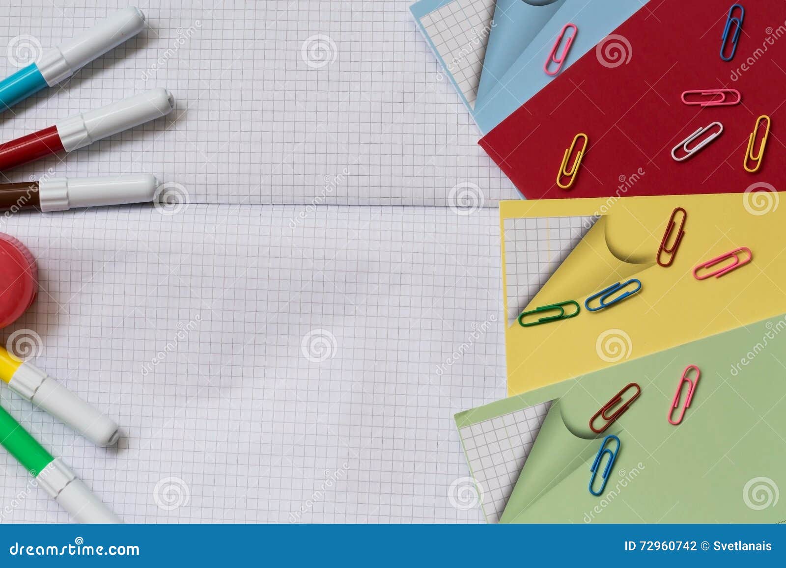 School and Office Accessories on White Background. Stock Photo - Image ...