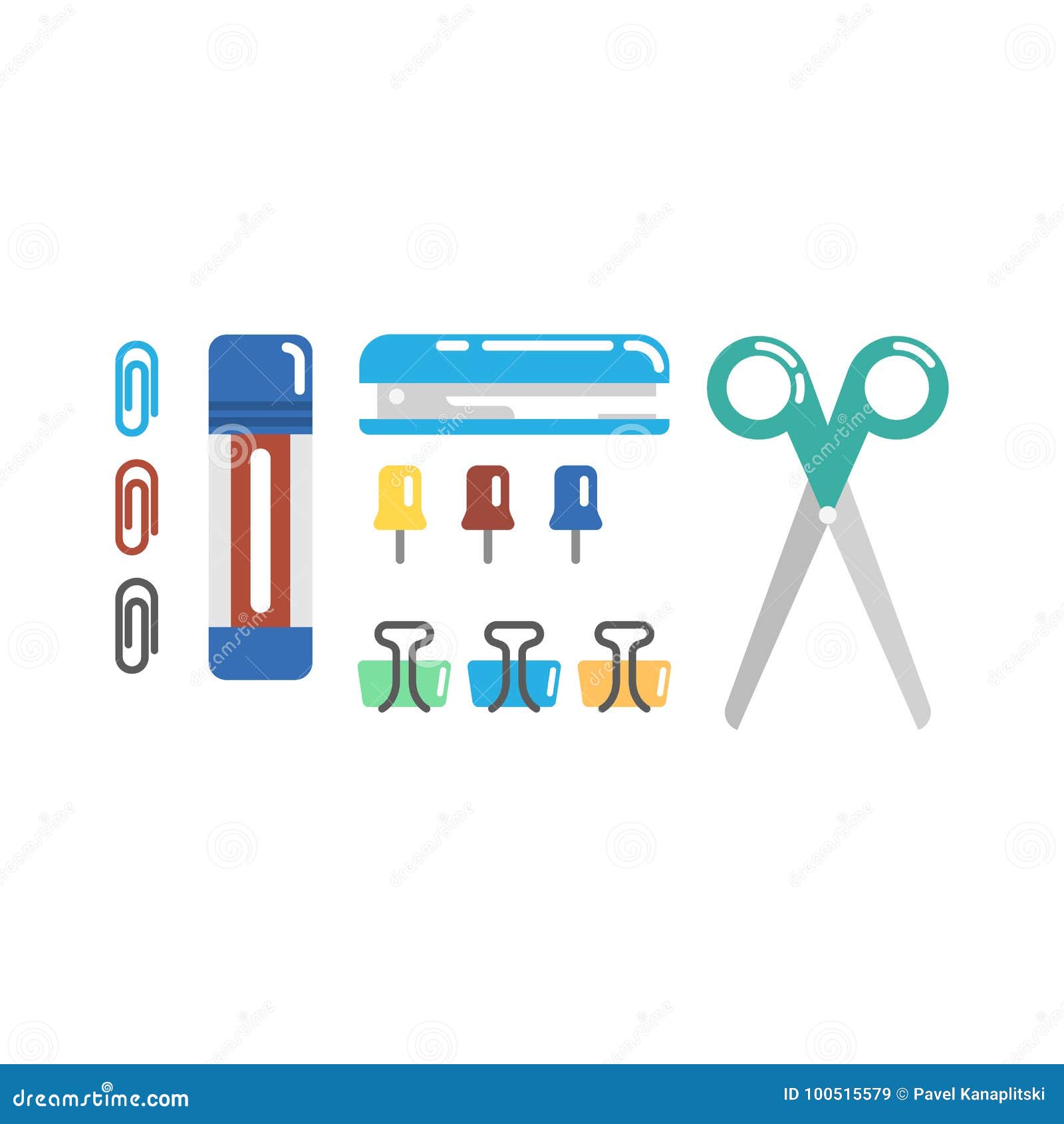 School and office set stock vector. Illustration of palette - 100515579