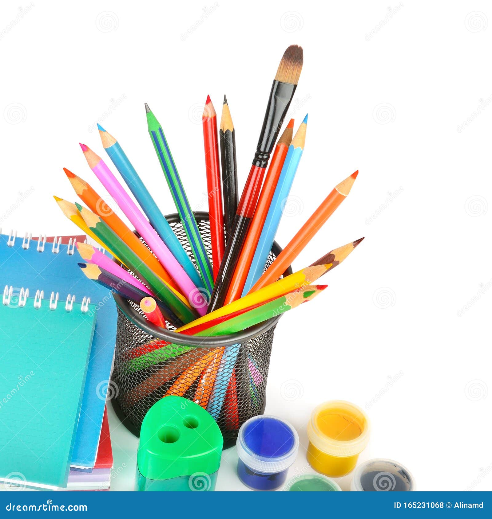 School and Office Supplies Isolated on a White Background. Free Space ...