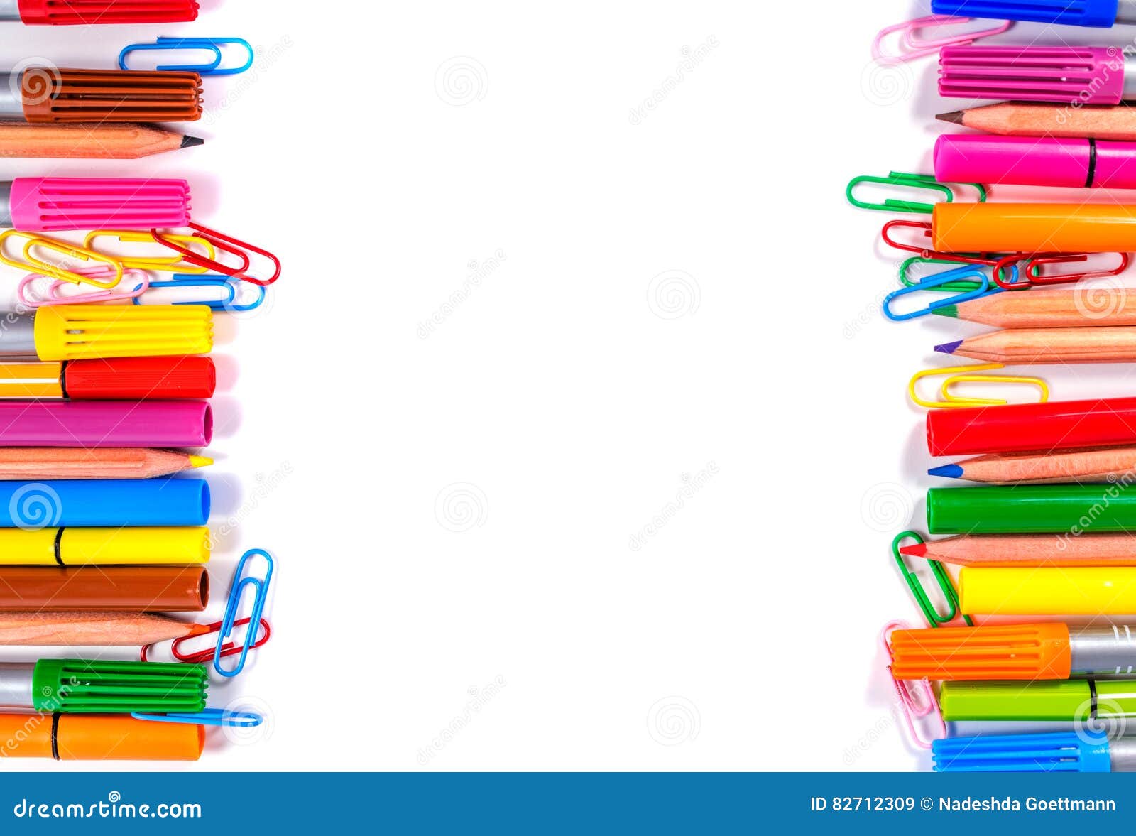 School and Office Supplies Isolated on White Background. Stock Image ...