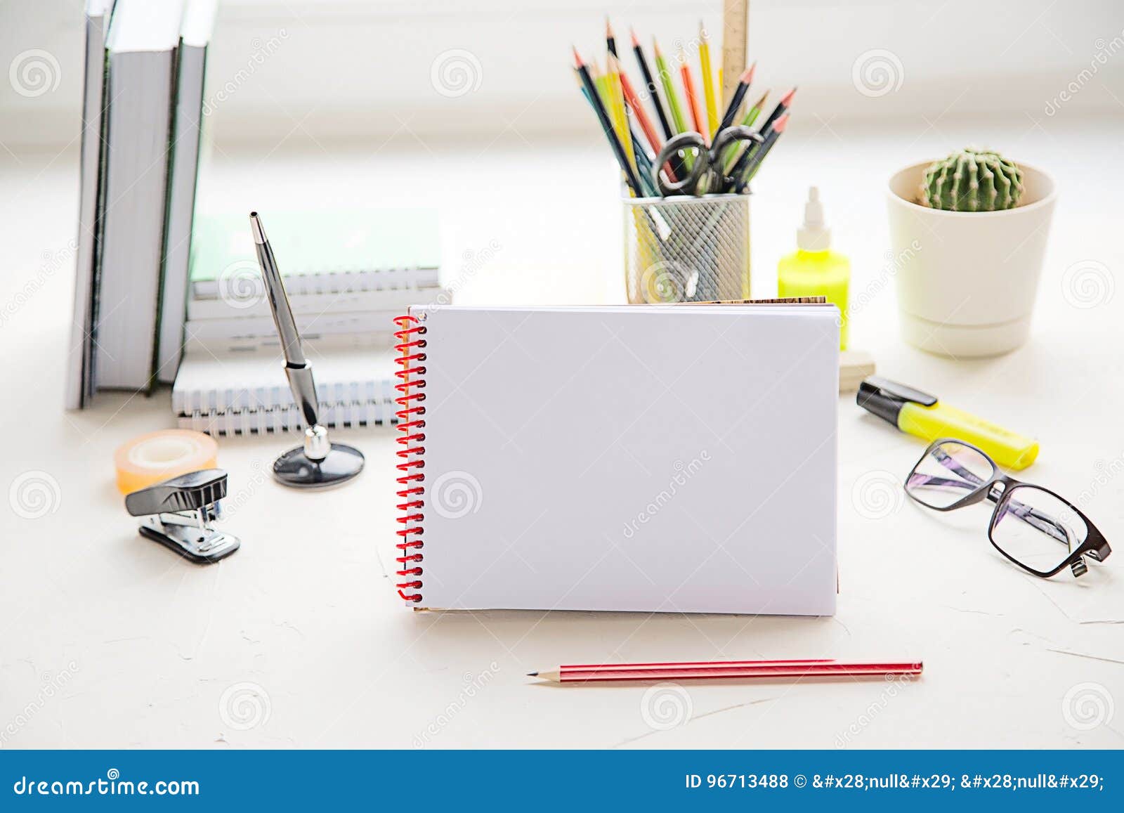 School or Office Supplies on the Table. Study or Business Concept ...