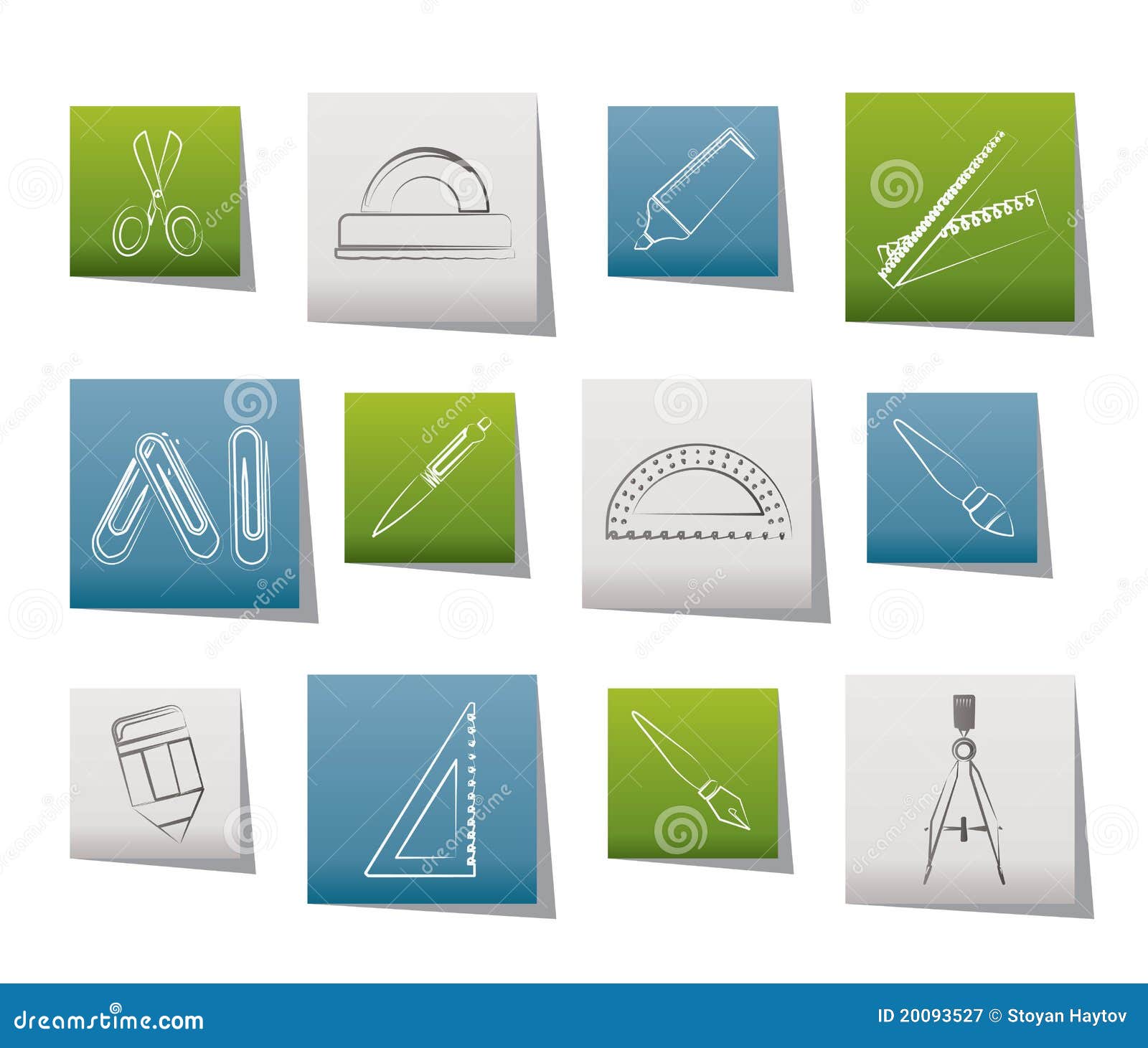 School and Office Tools Icons Stock Vector - Illustration of equipment ...