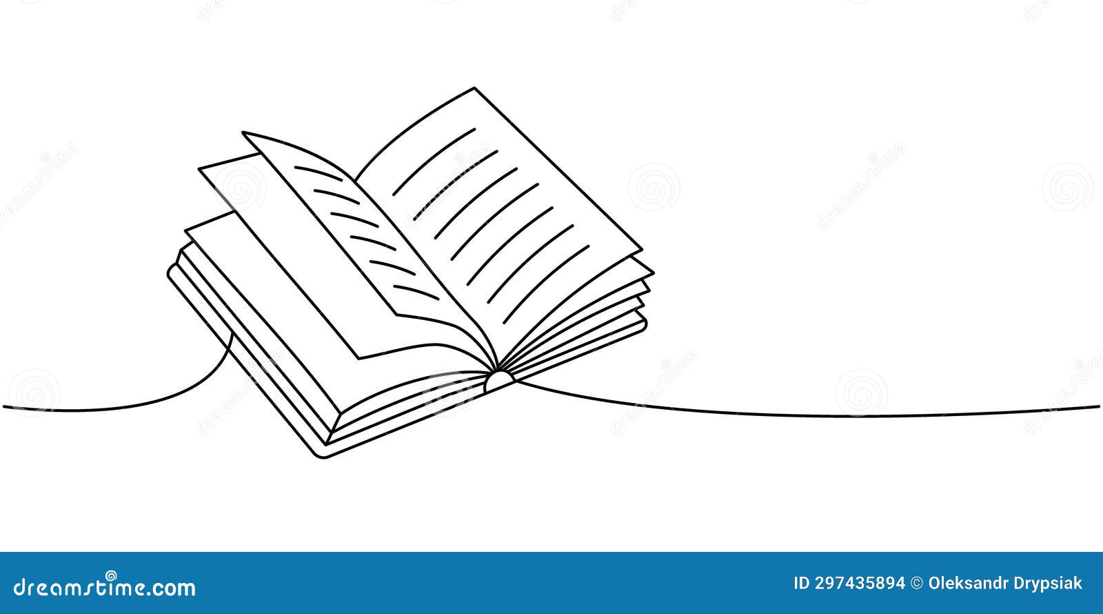School Open Book One Line Continuous Drawing. Back To School Continuous ...