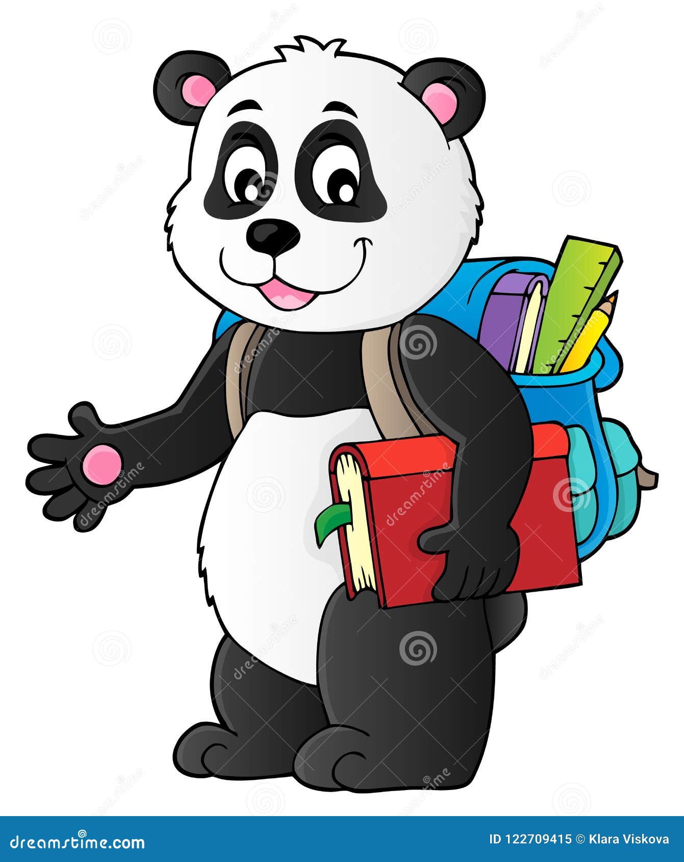 School panda theme image 1 stock vector. Illustration of draw - 122709415