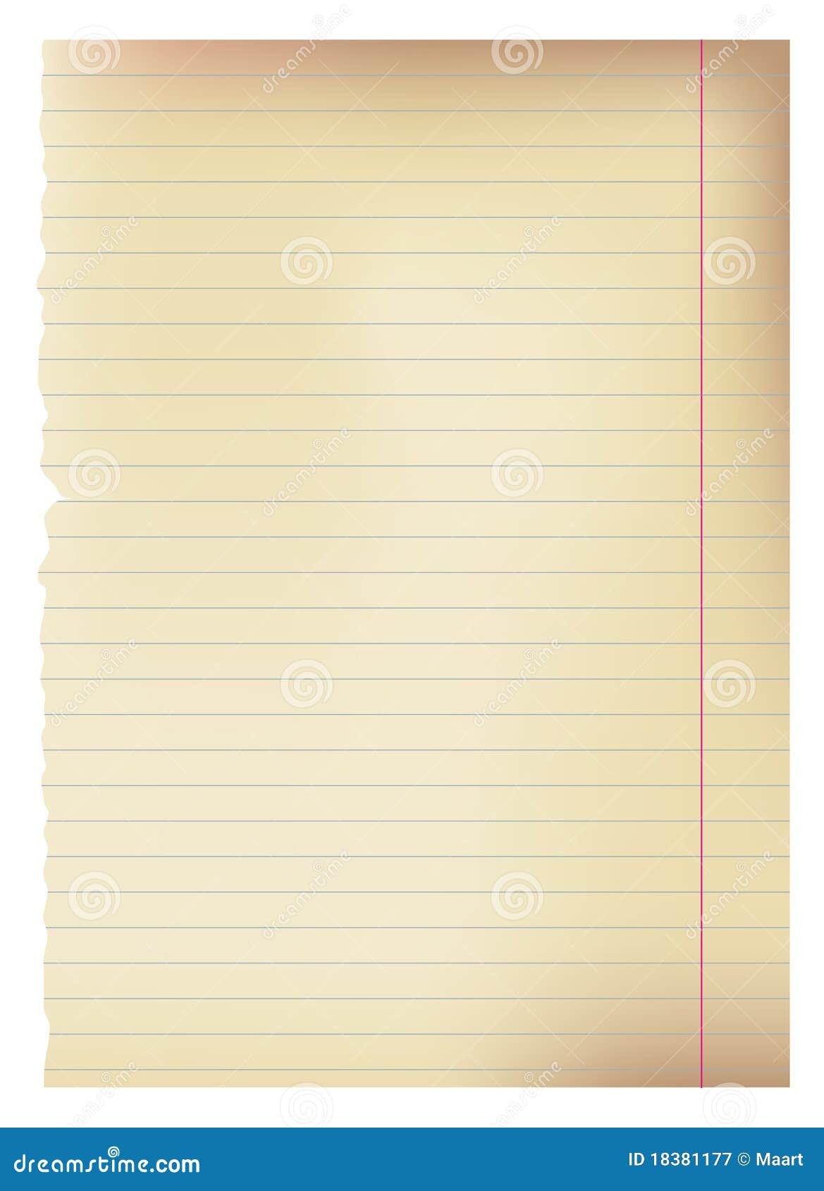 School paper page stock vector. Illustration of curled - 18381177