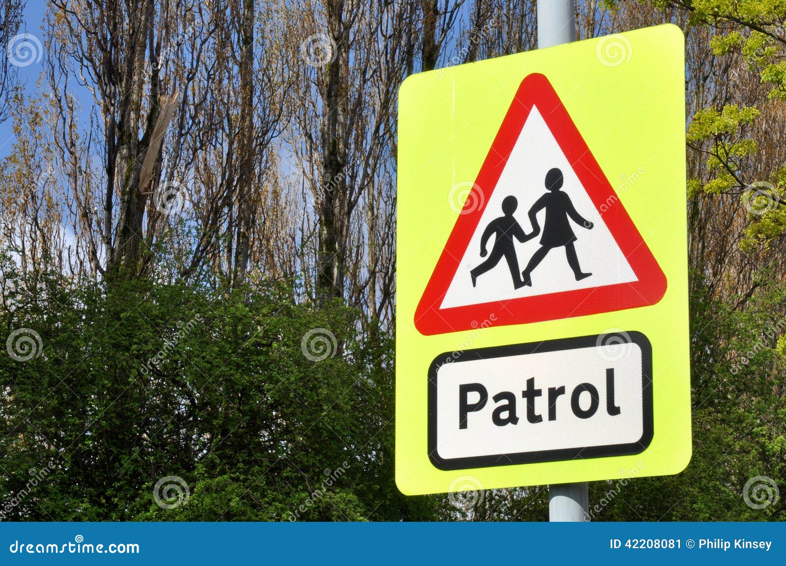 School Patrol Crossing Sign Stock Image - Image of safety, caution ...