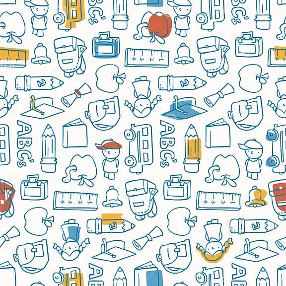 School Pattern stock vector. Illustration of school, pencil - 16625971